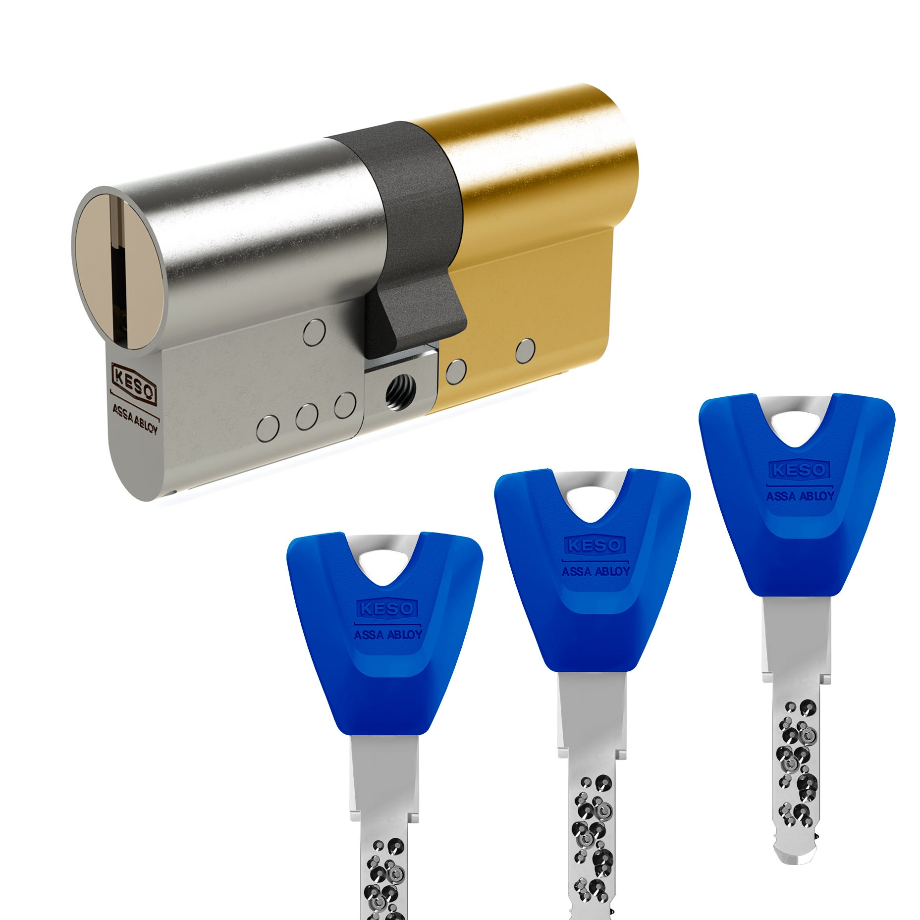 Keso 8000 Omega 2 Ultra 40/45 Dorado. Cilindro de alta seguridad con 3 ...