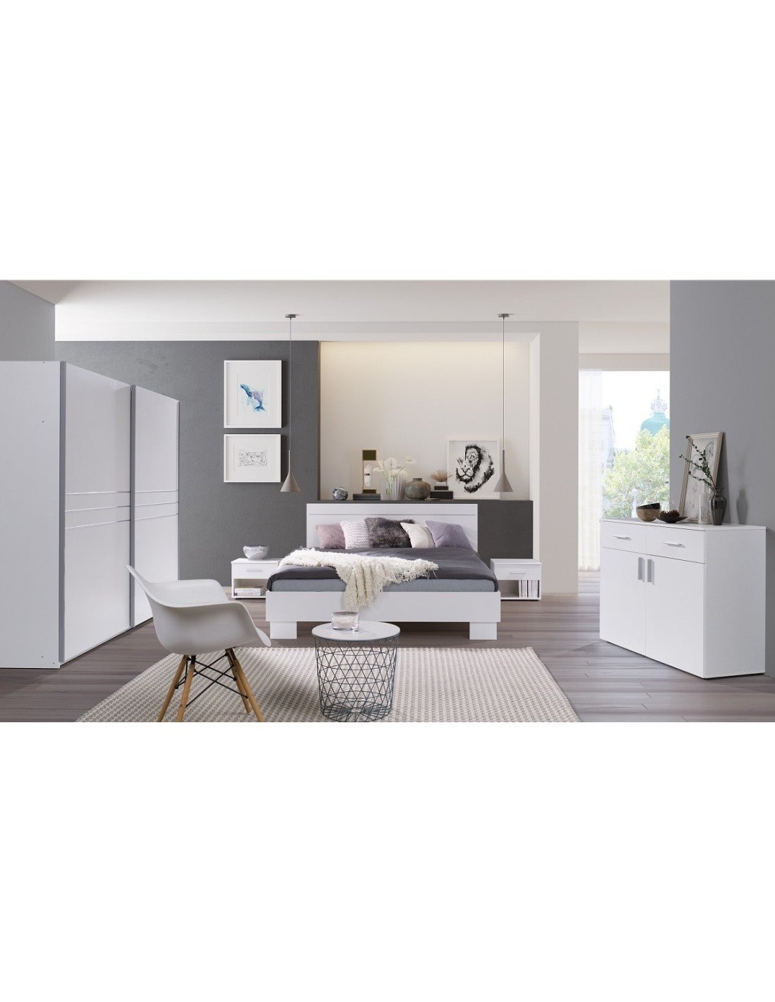 Ensemble design pour chambre à coucher COMO. Lit 160X200 cm avec ...