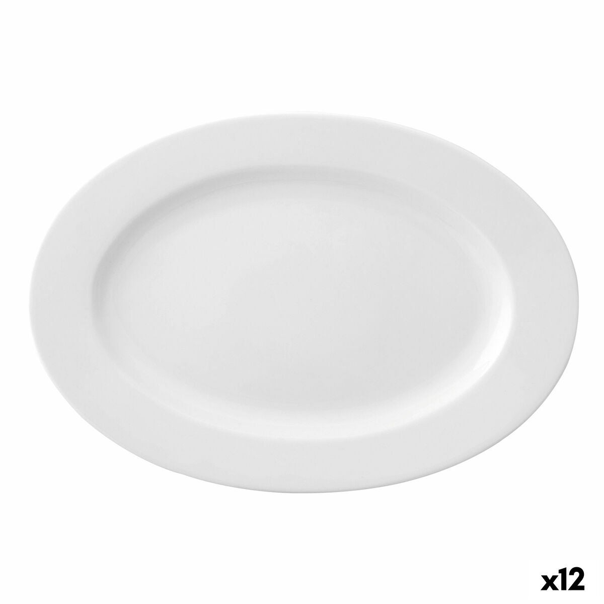 Piatto da pranzo Ariane Prime Ovale Bianco Ceramica 22 x 20 cm (12 ...