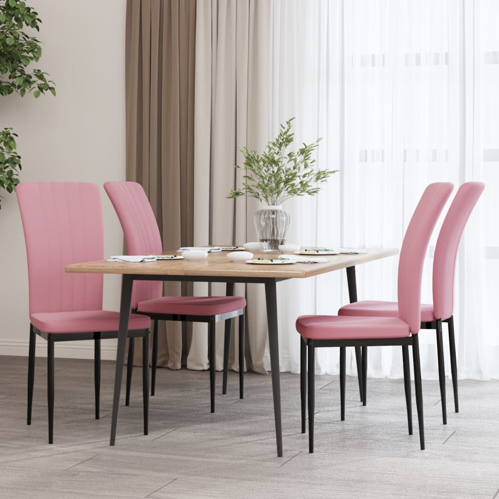 Sillas de comedor 4 unidades terciopelo rosa | Leroy Merlin