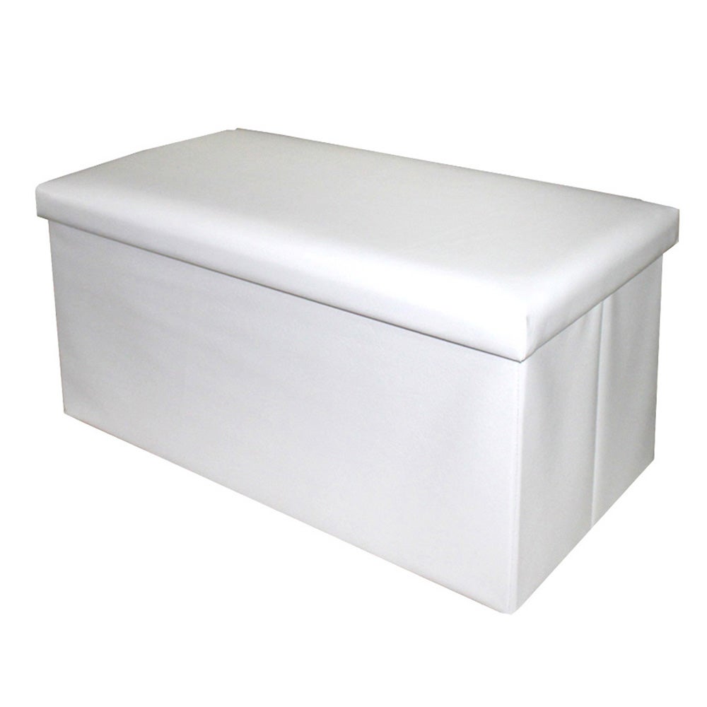 Púff plegable blanco de PU de 38x76x38 cm | Leroy Merlin