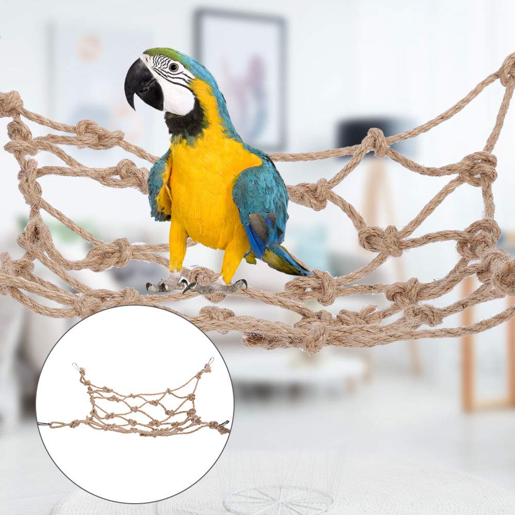 Red de cuerda de cáñamo para loros, pájaros, escalada, columpio ...