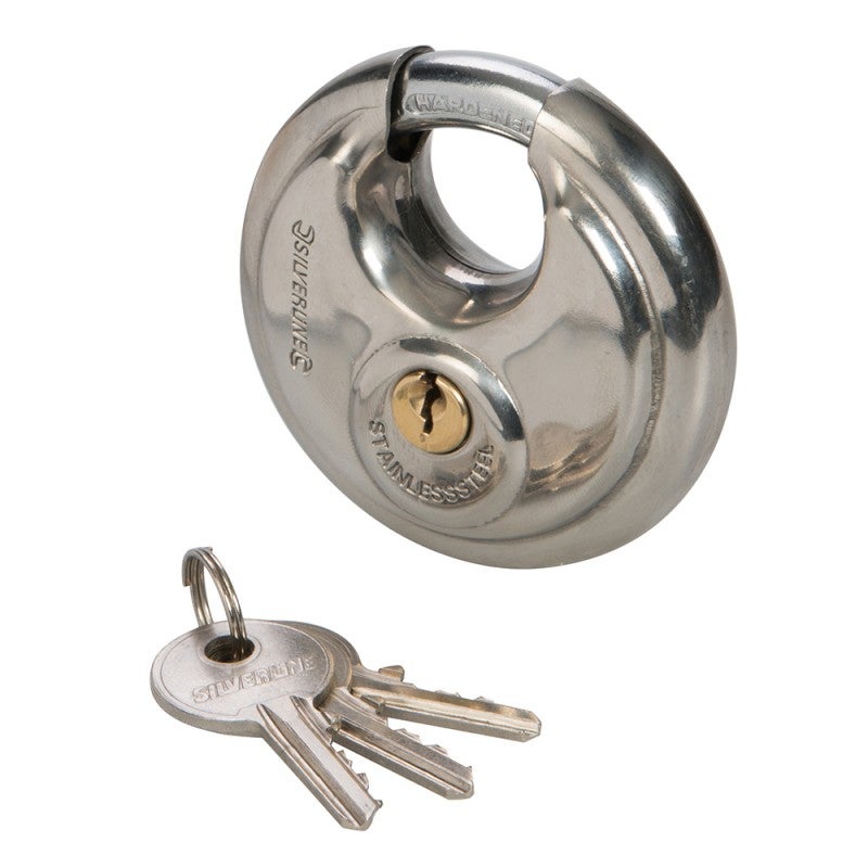 Silverline - Candado circular de acero inoxidable 70 mm | Leroy Merlin
