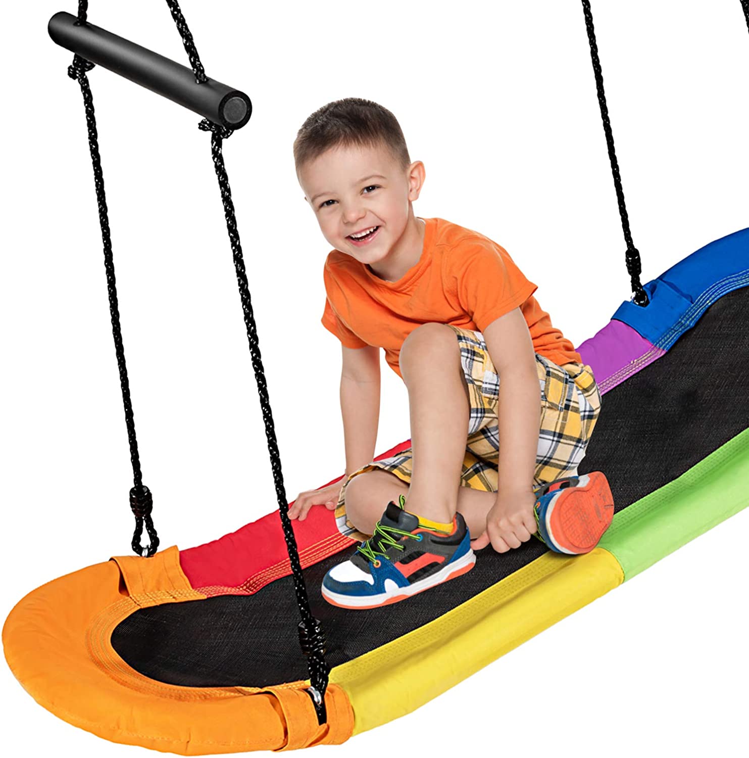 Balançoire Arbre Réglable en Hauteur 100-160CM Structure en Métal avec ...