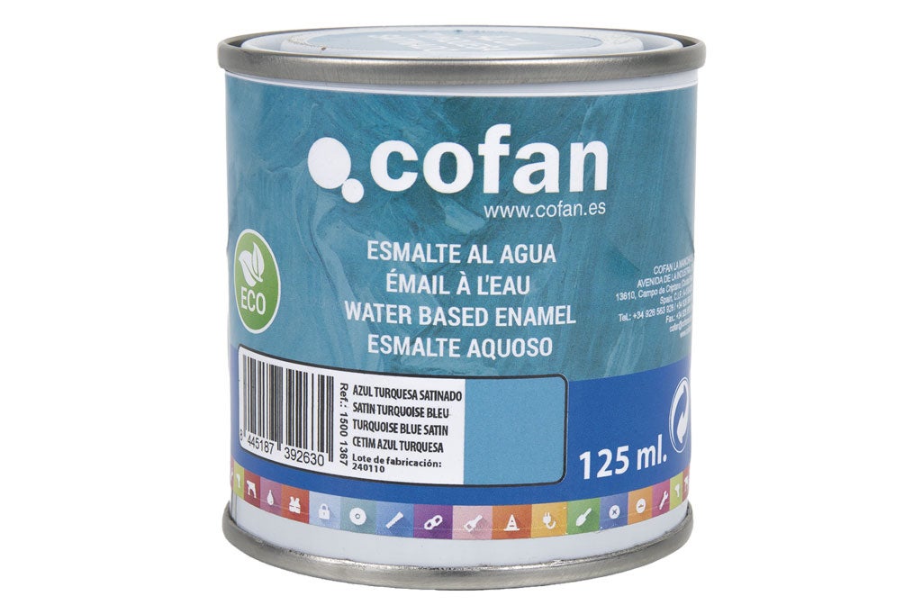 Esmalte Ecológico al agua Envases 125 ml Color Azul Turquesa satinado ...