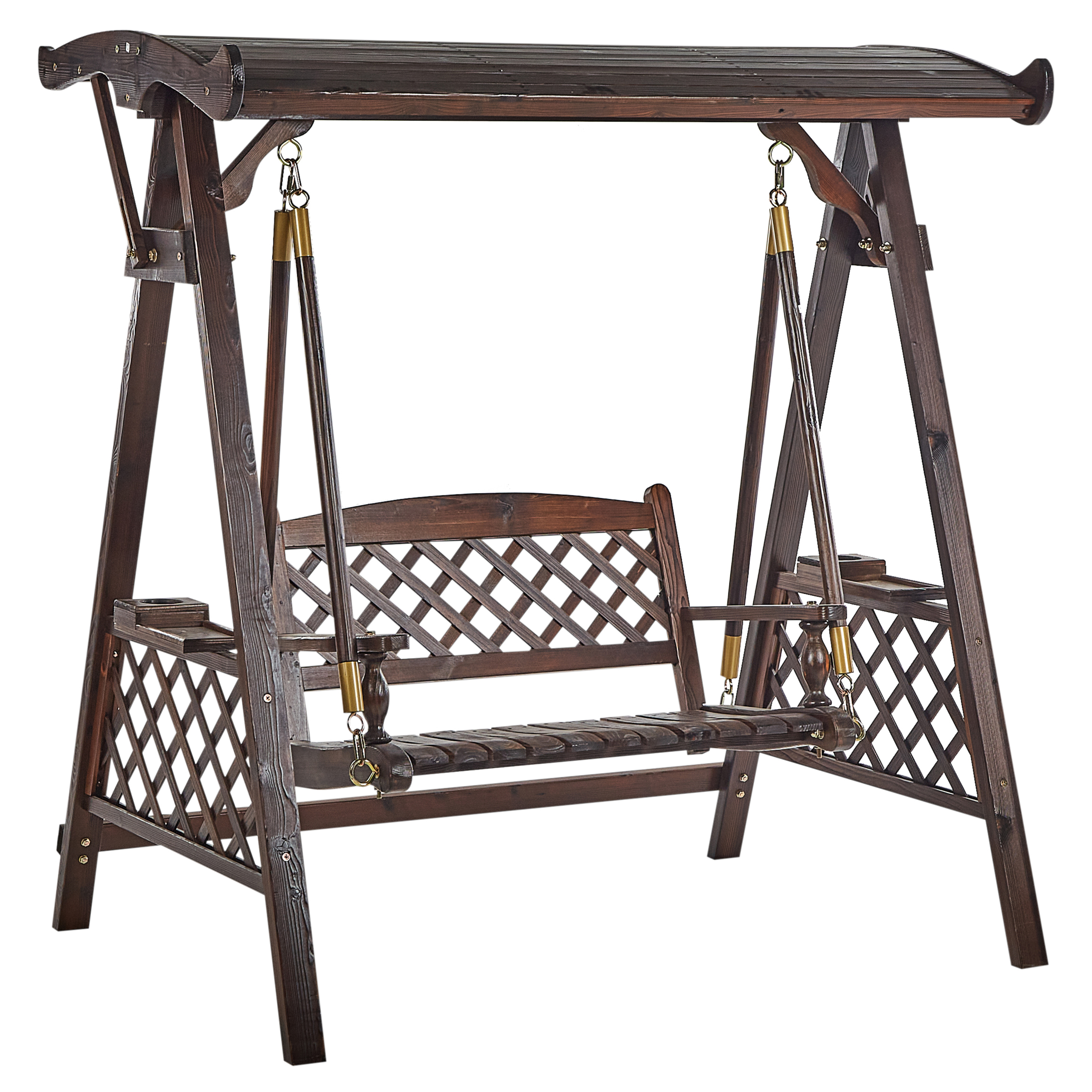 Balancelle de jardin SENARICA Bois d’épicéa Marron foncé | Leroy Merlin