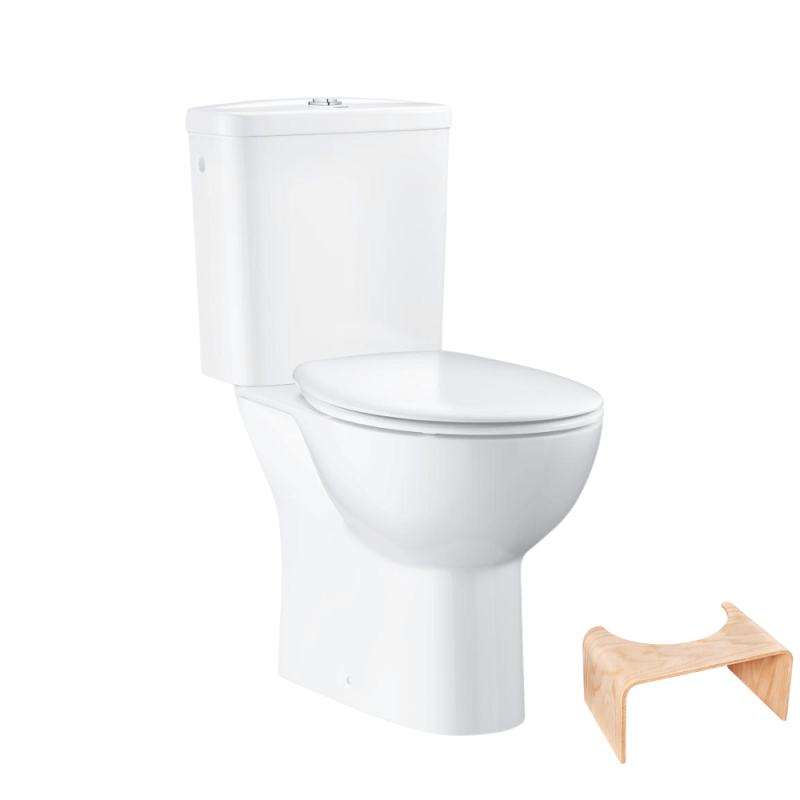 PACK WC avec bride à poser GROHE Bau Ceramic + Tabouret physiologique ...