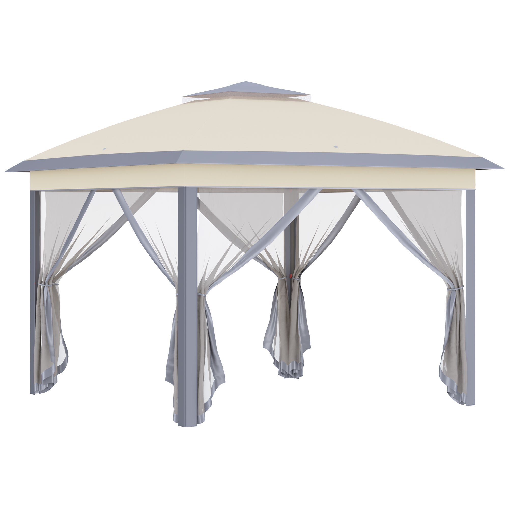 Carpa Plegable Outsunny 330x330x288 cm Beige | Leroy Merlin