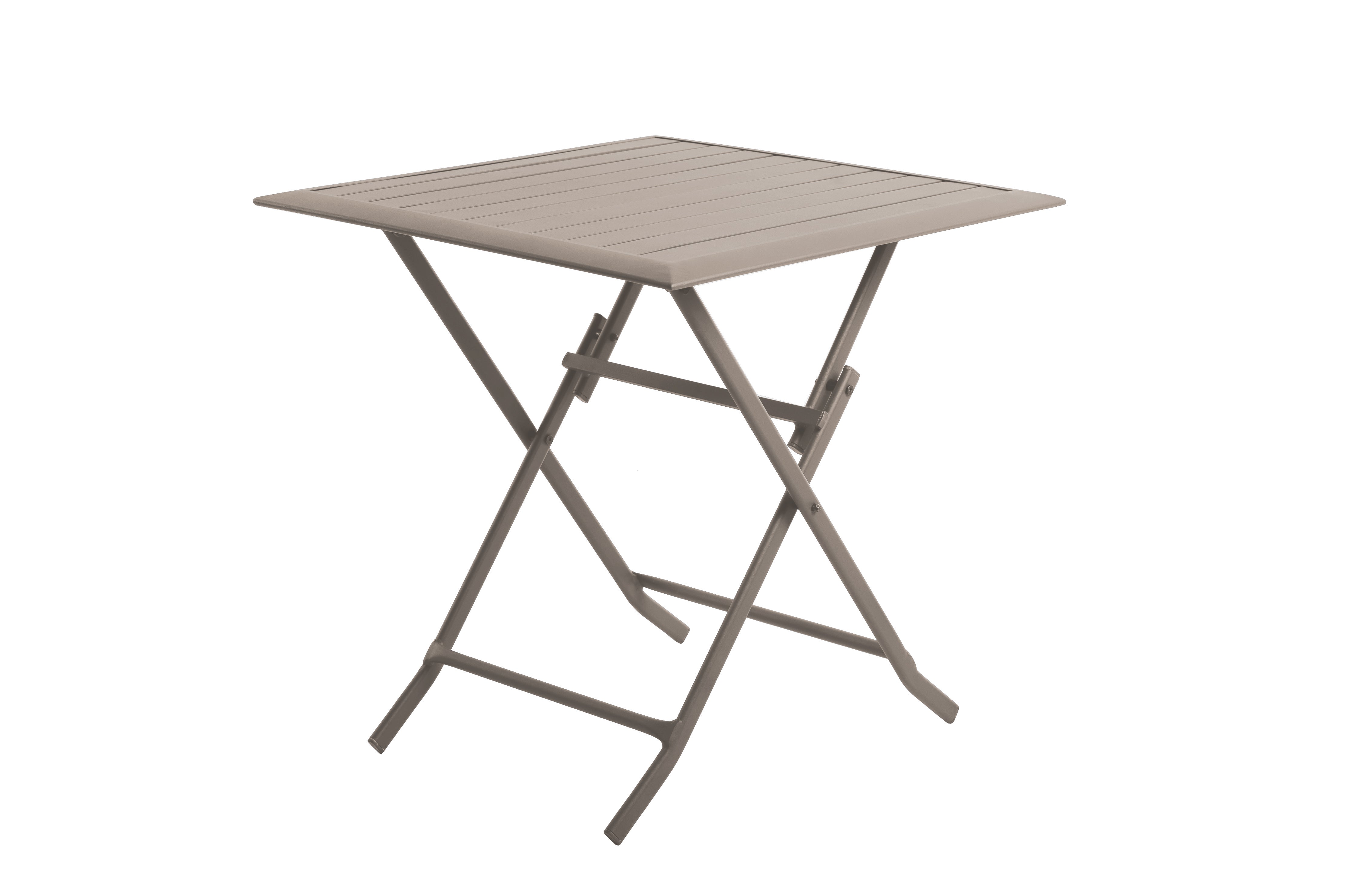 Table pliante en aluminium carrée coloris taupe | Leroy Merlin