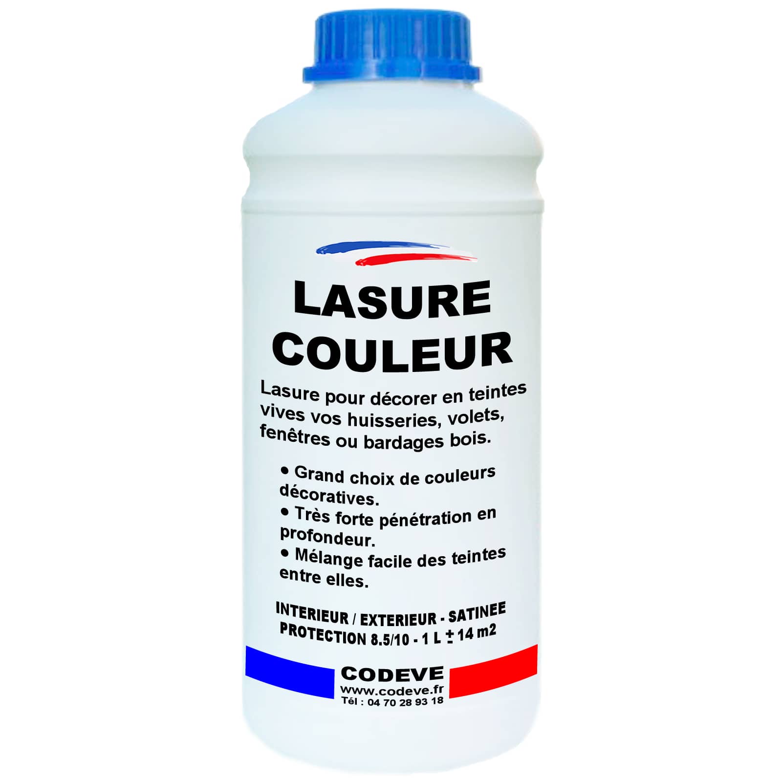 Lasure Bois Couleur - 1 L - Codeve Bois - Incolore - Pour La Protection ...