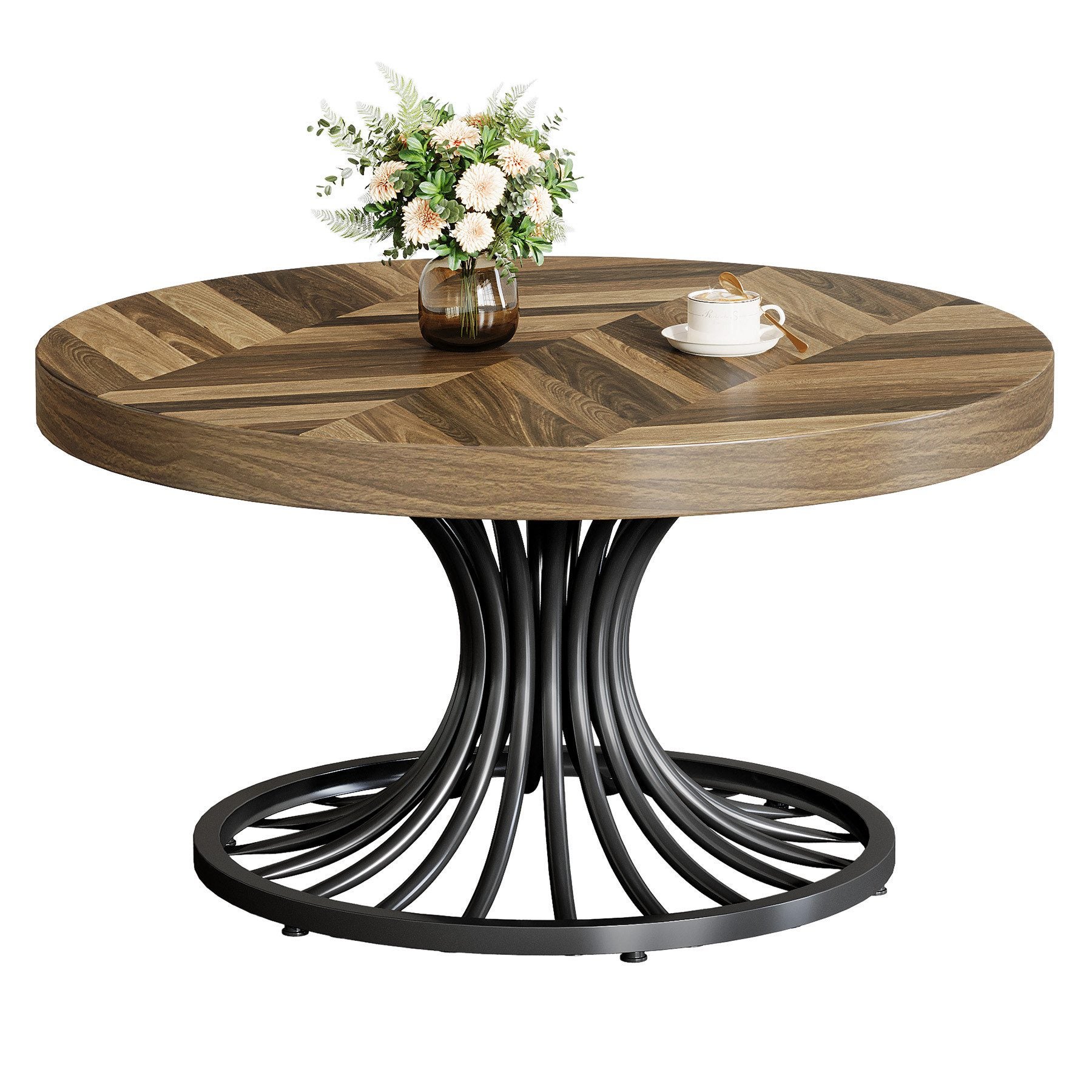 Mesa de centro 80 cm gran mesa de centro redonda de madera en estilo ...