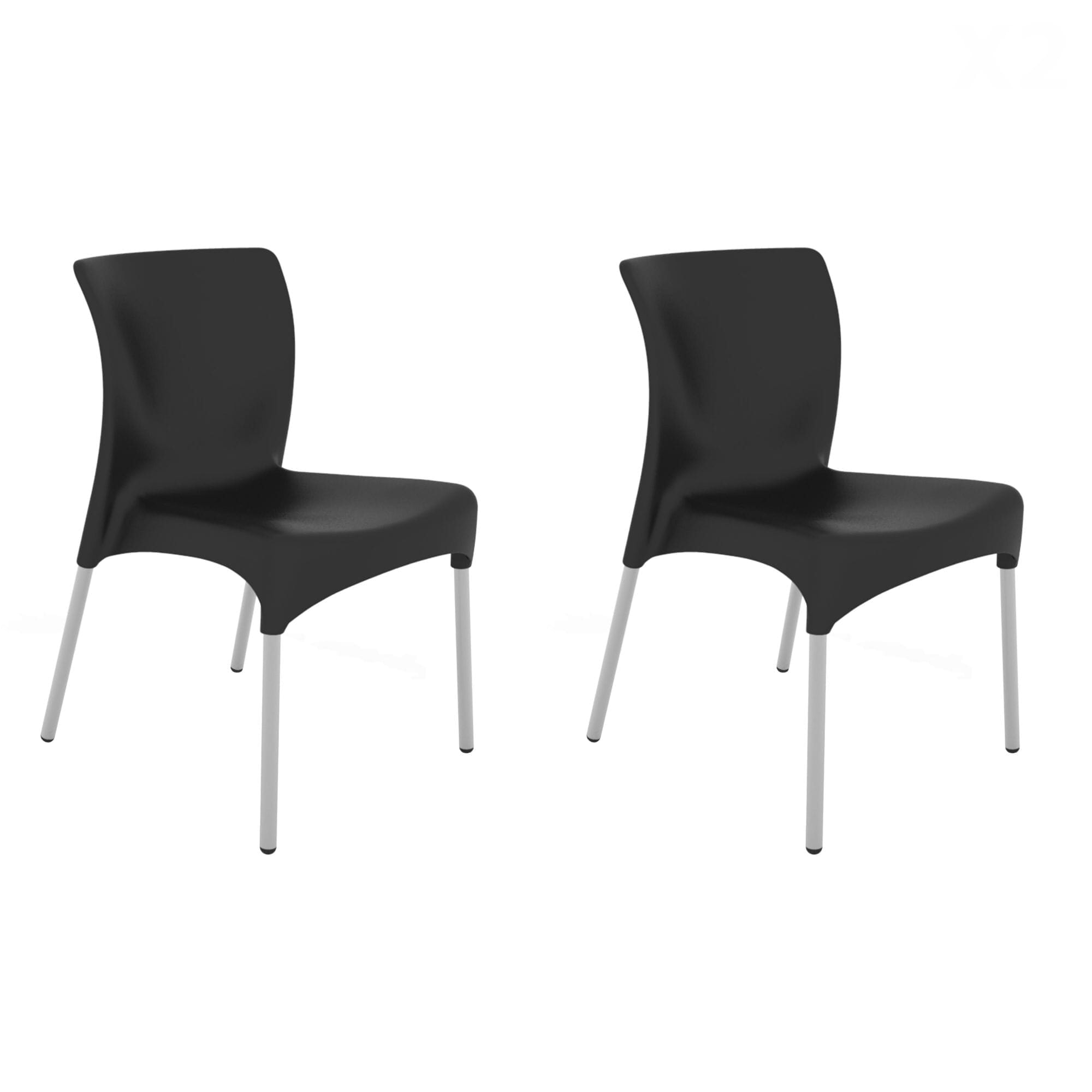 Garbar MOON Set 2 Silla Interior, Exterior Negro | Leroy Merlin