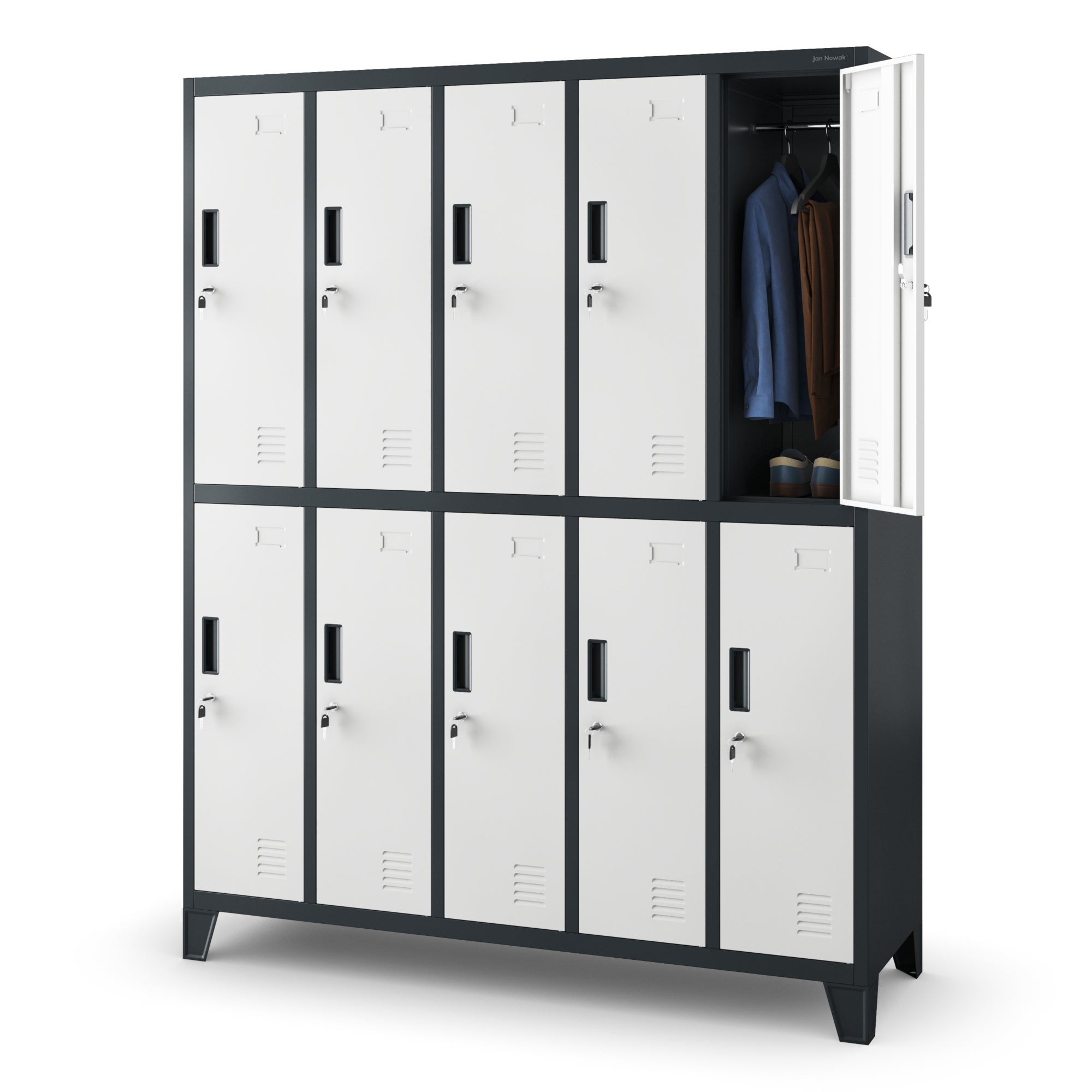 Armoire Vestiaire Casier Metallique 10 Compartiments 172 cm x 136 cm x ...