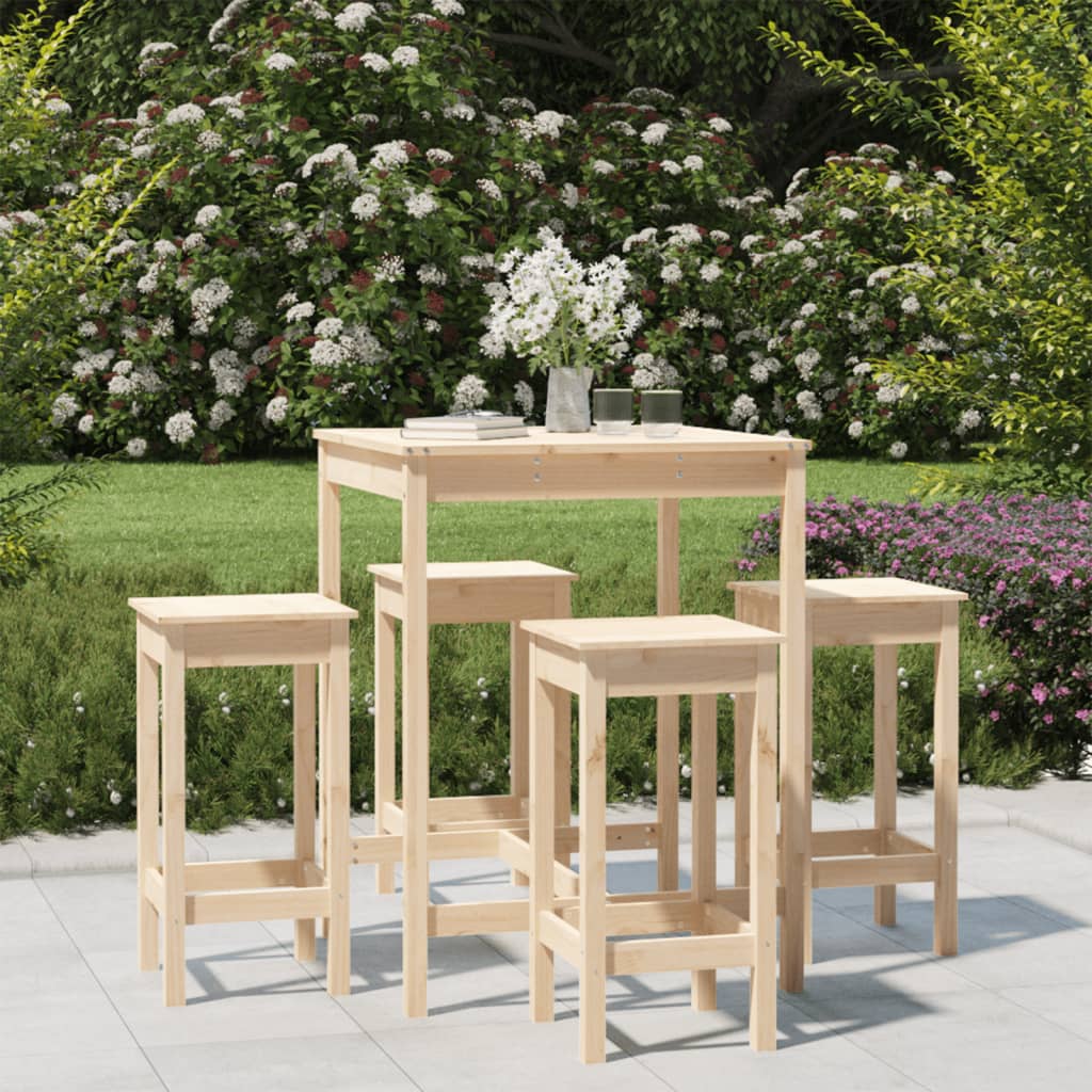 Maison Exclusive - Ensemble de bar de jardin 5 pcs bois de pin massif ...