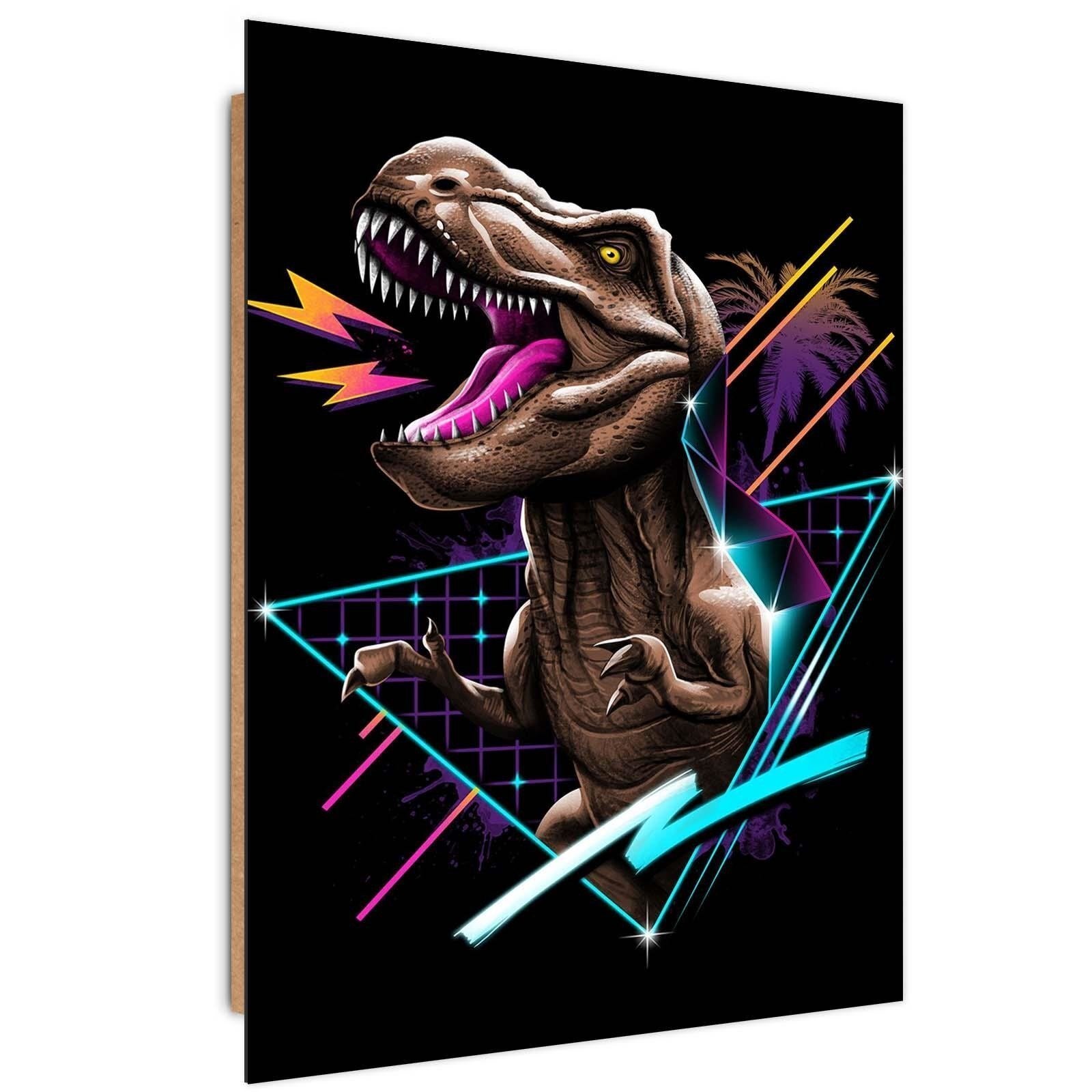 Tableau bois le t-rex anime - 40 x 60 cm | Leroy Merlin