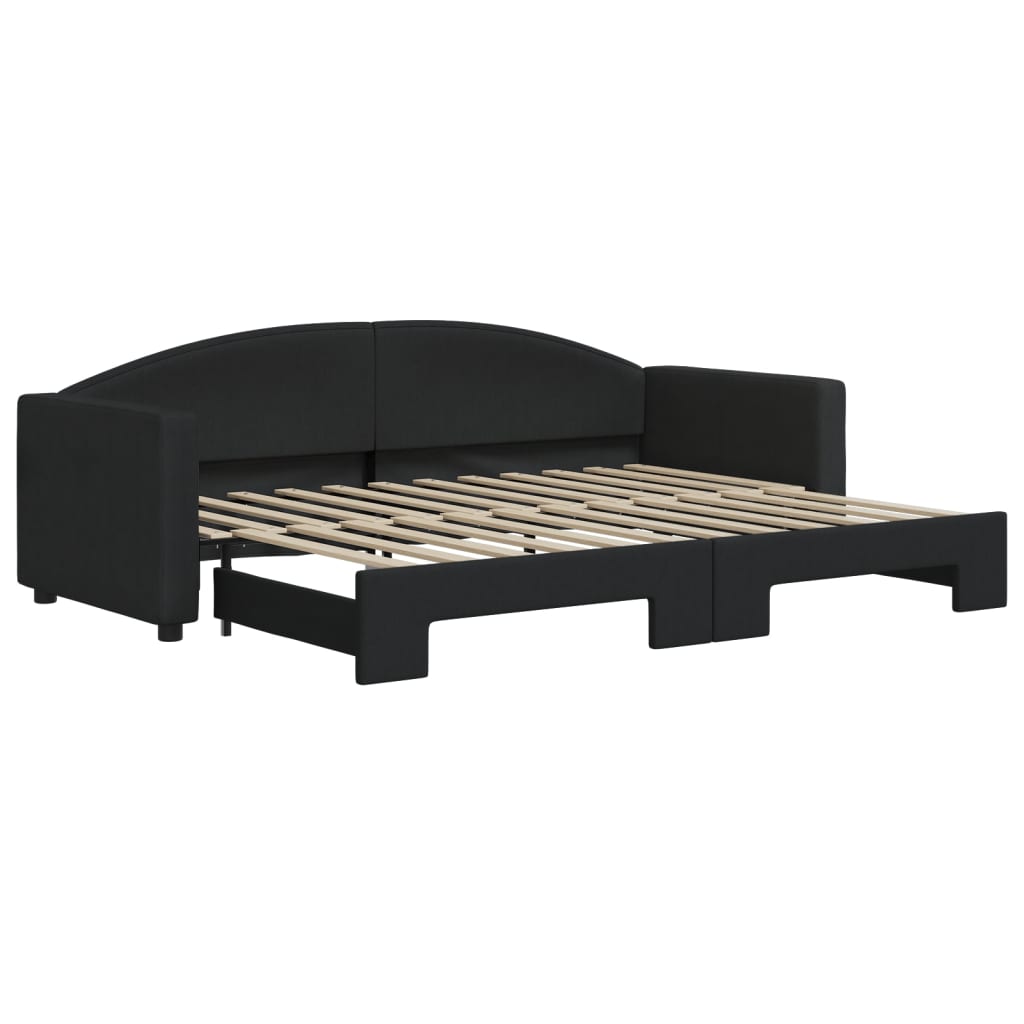 Divano Letto con Letto Estraibile Nero 80x200 Tessuto | Leroy Merlin