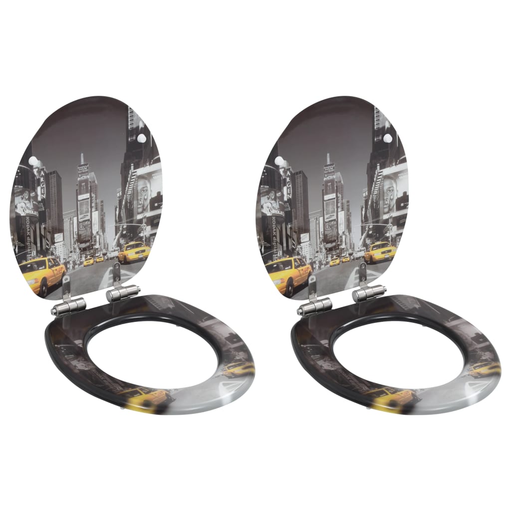 Abattant WC 2 pièces avec couvercle à fermeture douce en MDF design New ...