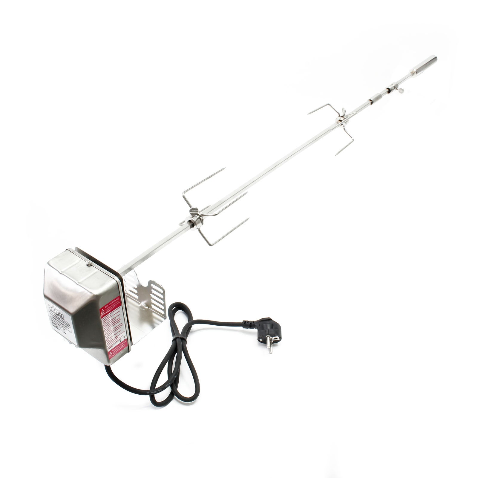 Wiltec Pincho BBQ grill 97 cm acero inoxidable con 2 agujas de carne ...