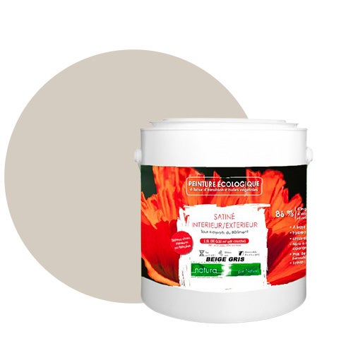 Beige Gris-Peinture interieur exterieur aspect satin Natura Beige Gris ...