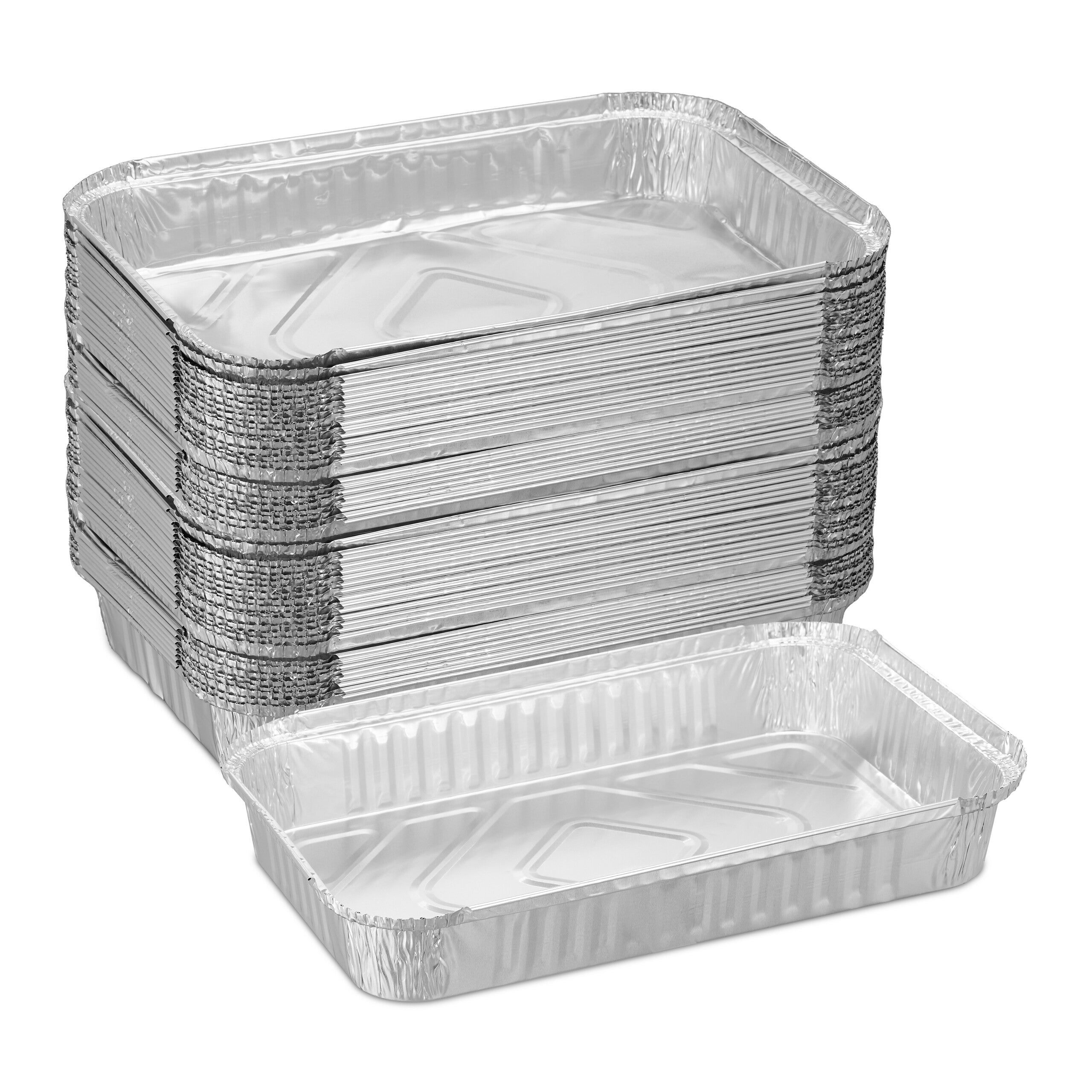 50 Bandejas Aluminio, Envase Desechable Alimentos, Recipiente ...