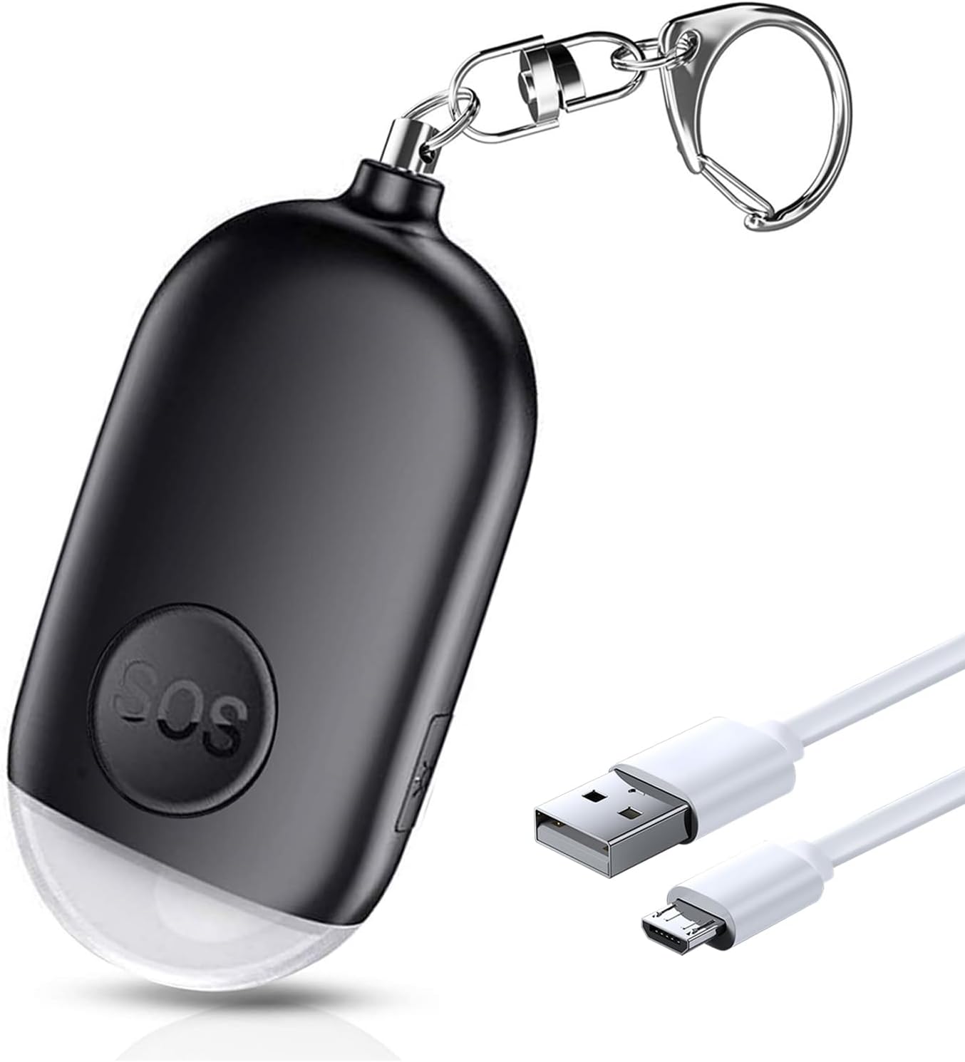 Alarme personnelle rechargeable USB 1pc, sirène d'autodéfense 130dB avec lampe de poche LED d ...