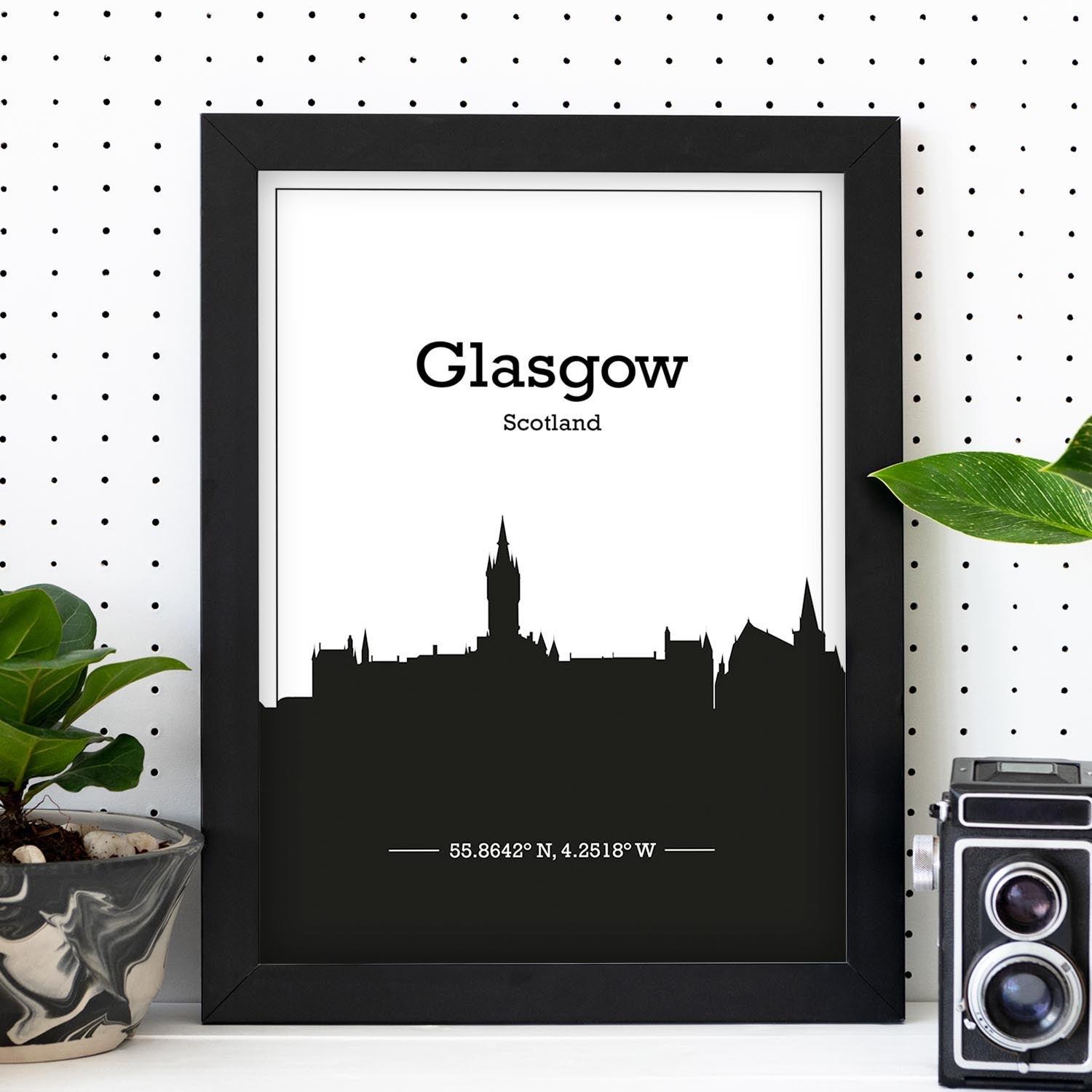 Glasgow Map Poster - Scozia. Skyline Cities Sheets Of Europe Con Ombra ...