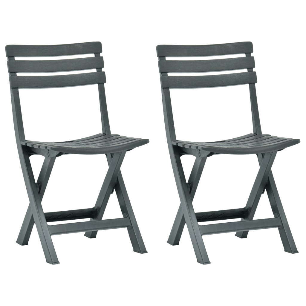 Maison Exclusive - Chaises de jardin pliables 2 pcs Plastique Vert ...