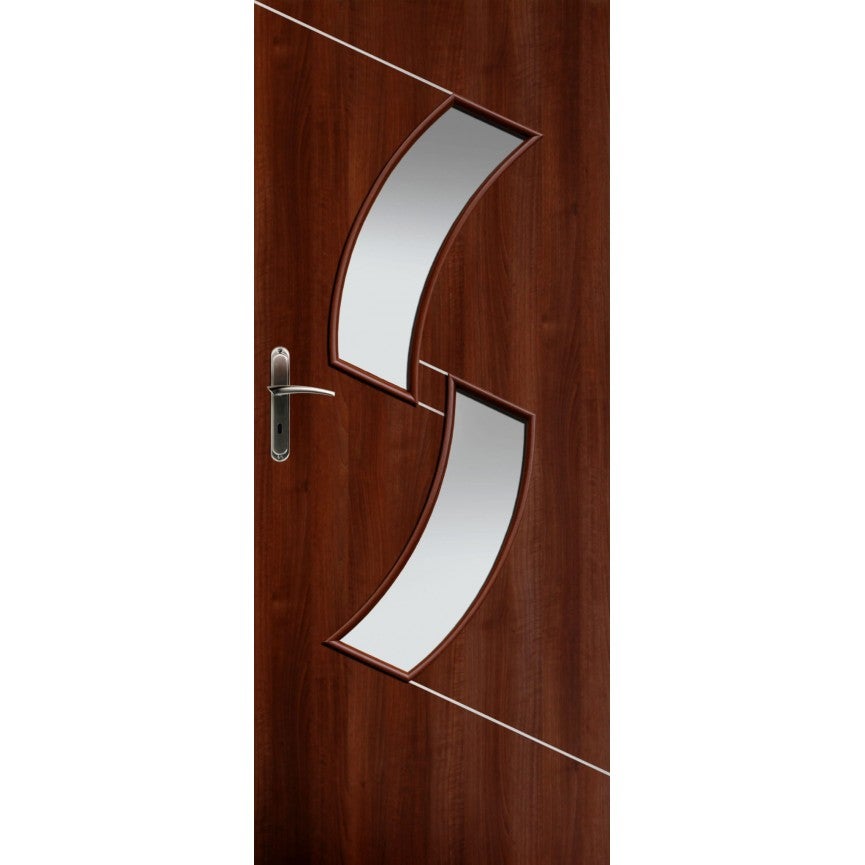 Porte d'intérieur vitrée VILA noyer - Largeur porte: 90 cm | Leroy Merlin