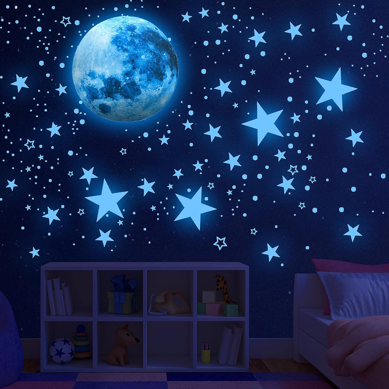 Pegatinas que brillan en la oscuridad - Estrellas que brillan en la oscuridad - Decoración de ...