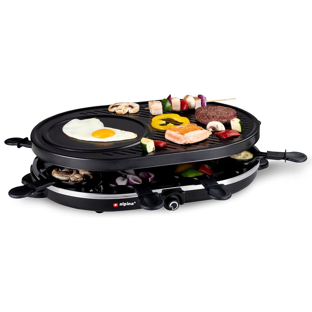 Appareil à raclette 8 personnes 1200W Polyvalent Grill + Raclette ...