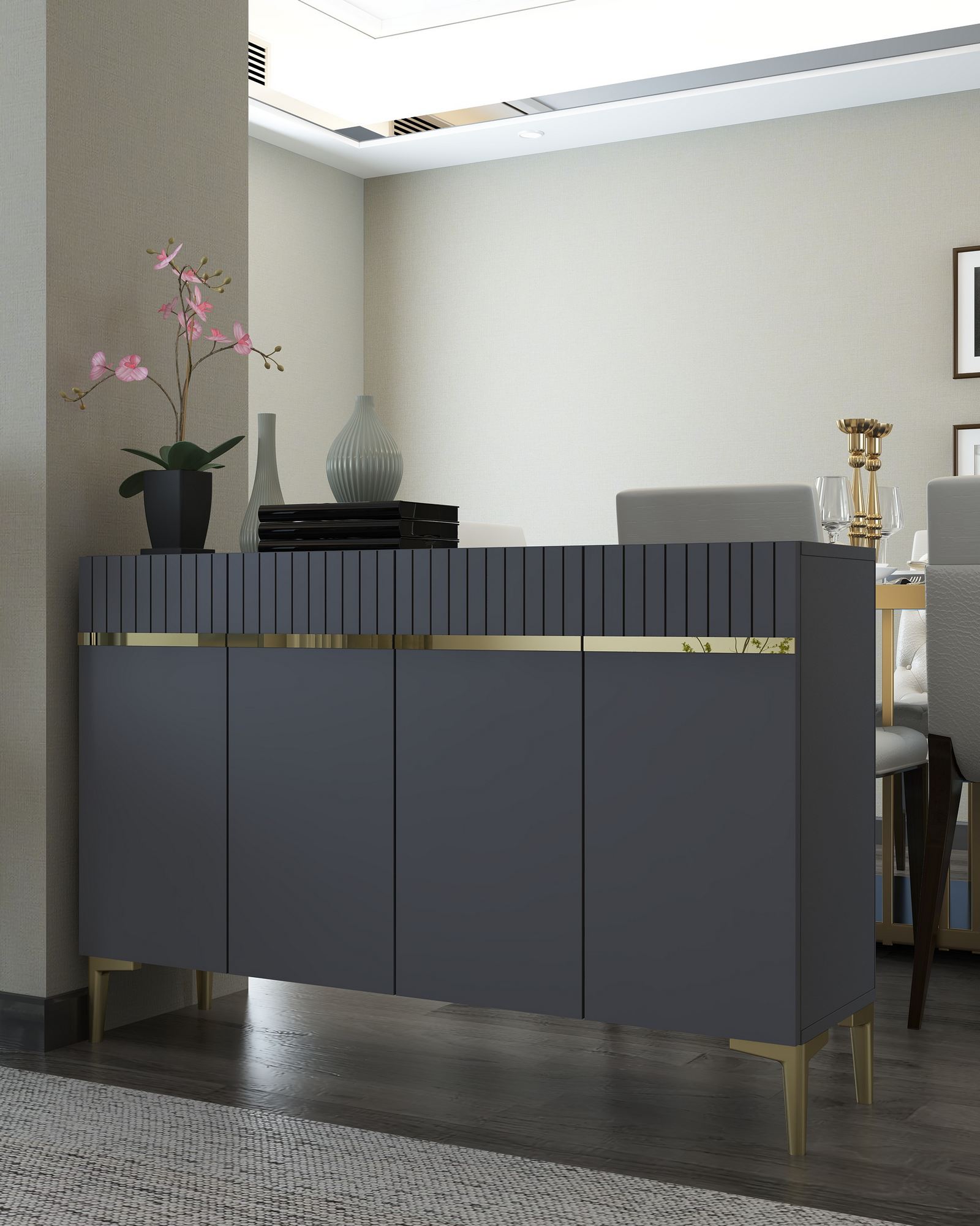 Buffet anthracite suisse Doré | Leroy Merlin