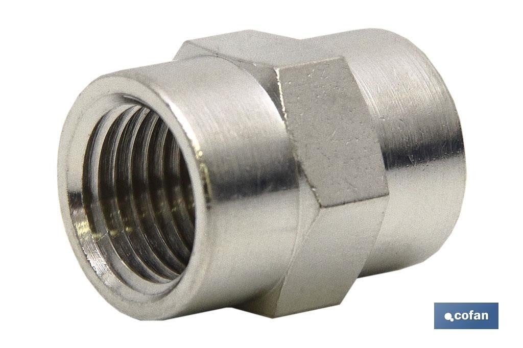 Manguito h-h latón niquelado r-3/8 | Leroy Merlin