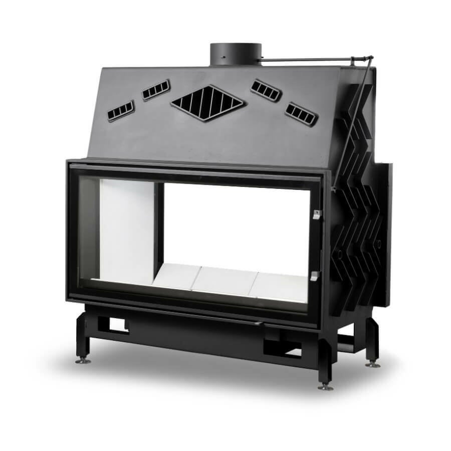 Insert de cheminée 110 CM EVO 2D TUNNEL d200 21kW | Leroy Merlin