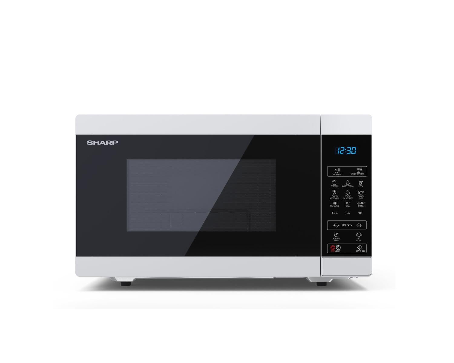 Four à micro-ondes Sharp YC-MG51E-W à surface plane avec gril 25 L 900 ...