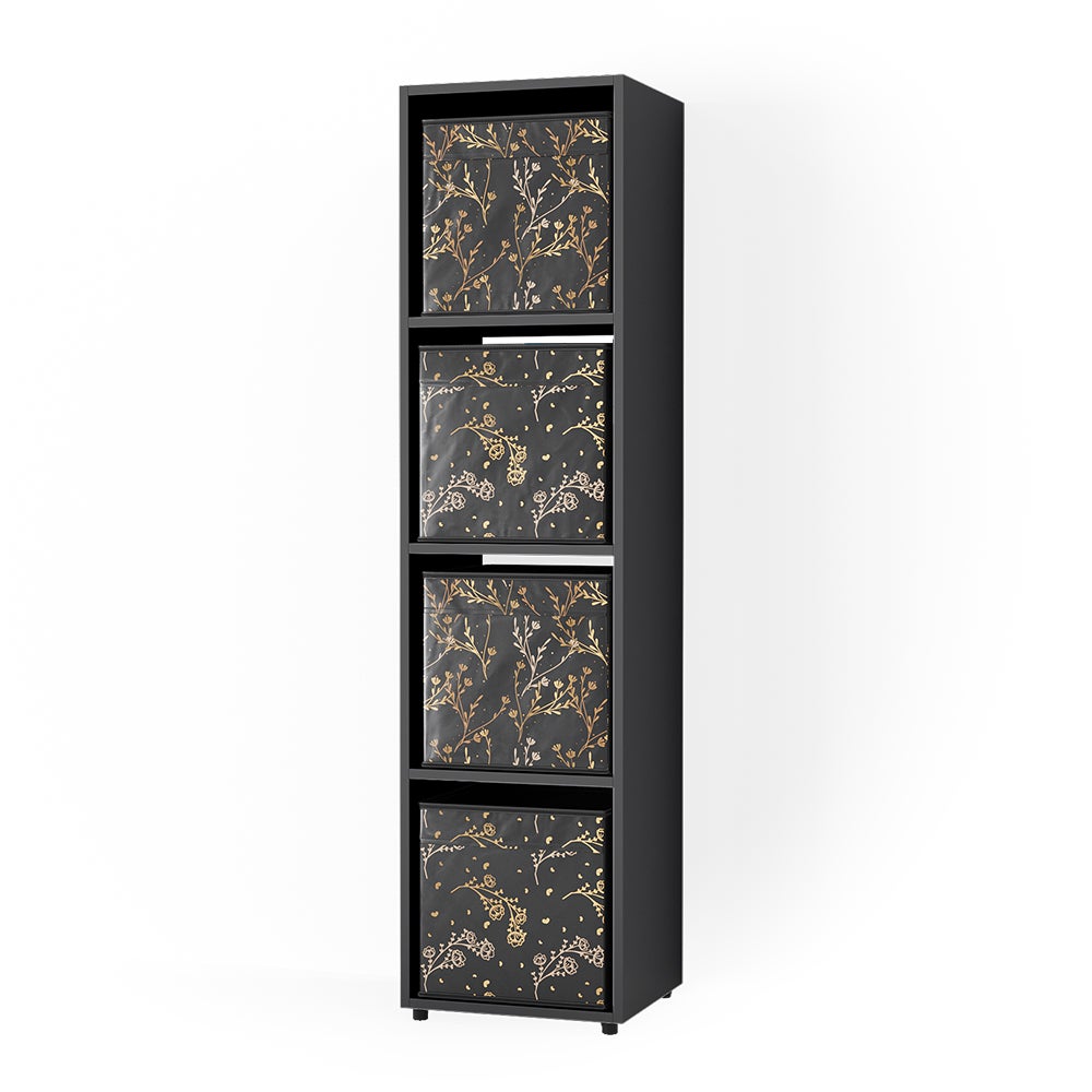 Vicco Meuble de rangement Ludus, Noir, 142.5x36.2cm avec 2 boxes ...