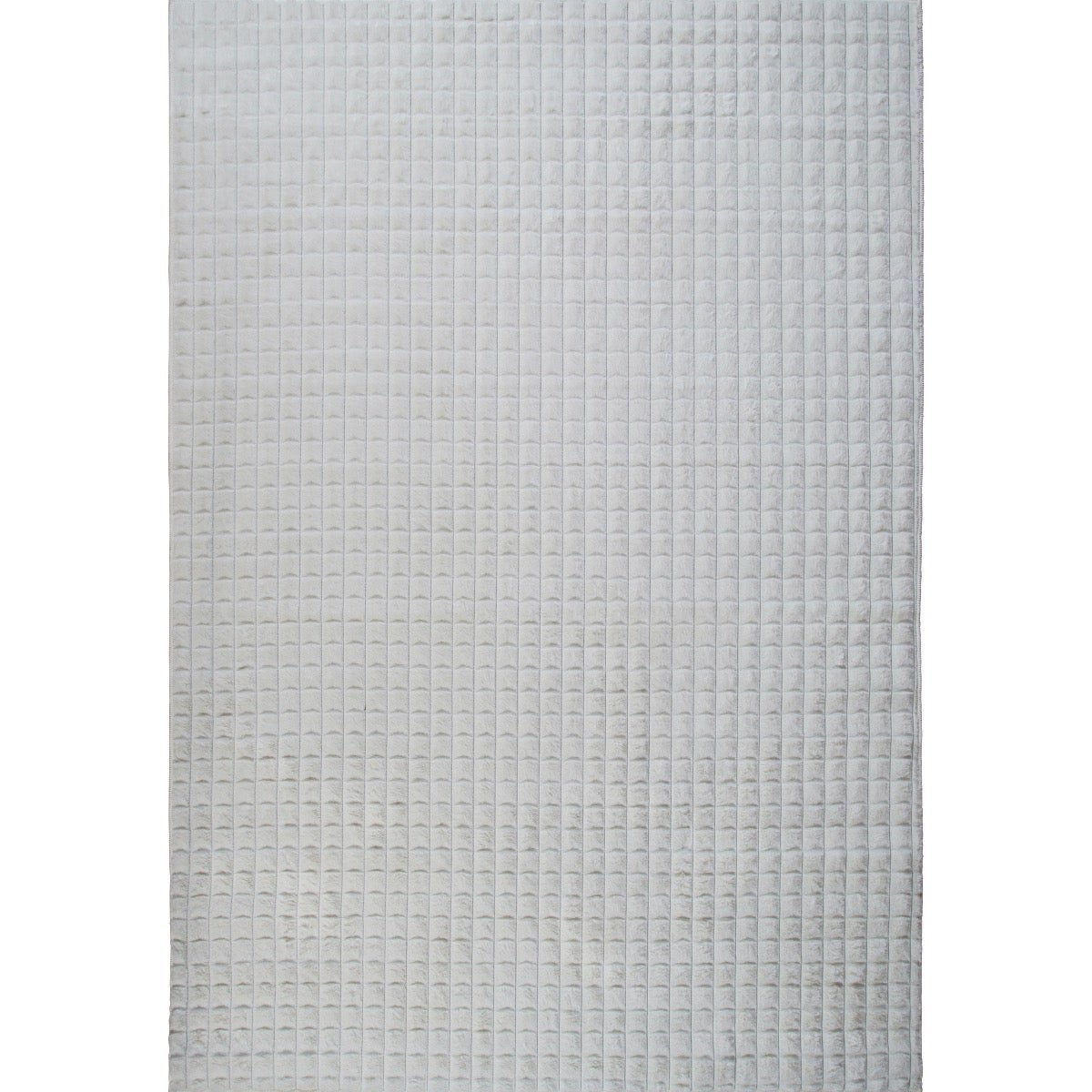 Tapis salon damier extra-doux blanc 160x230 | Leroy Merlin
