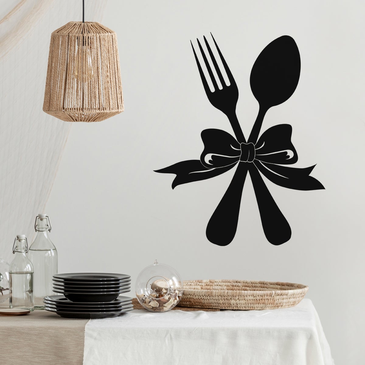 Sticker Mural - Cuisine Couverts - Noir - 17x21 cm | Leroy Merlin