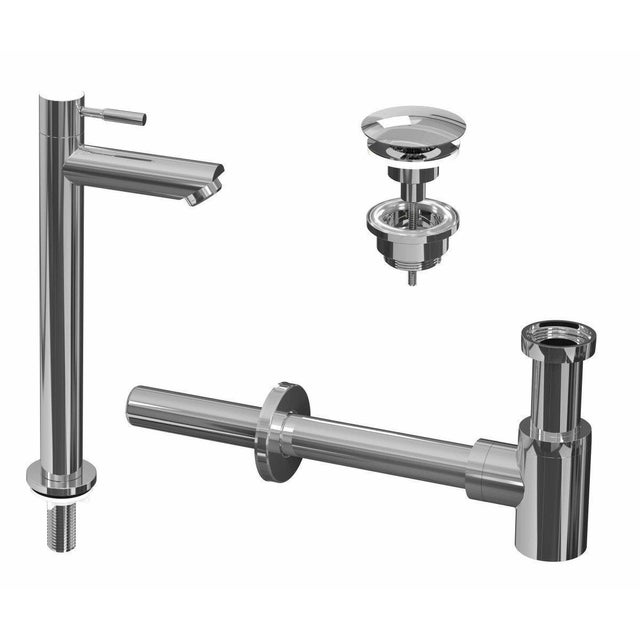 INK 2A Robinet lave-mains 12.5x27.7cm rehaussé avec siphon et bonde non ...