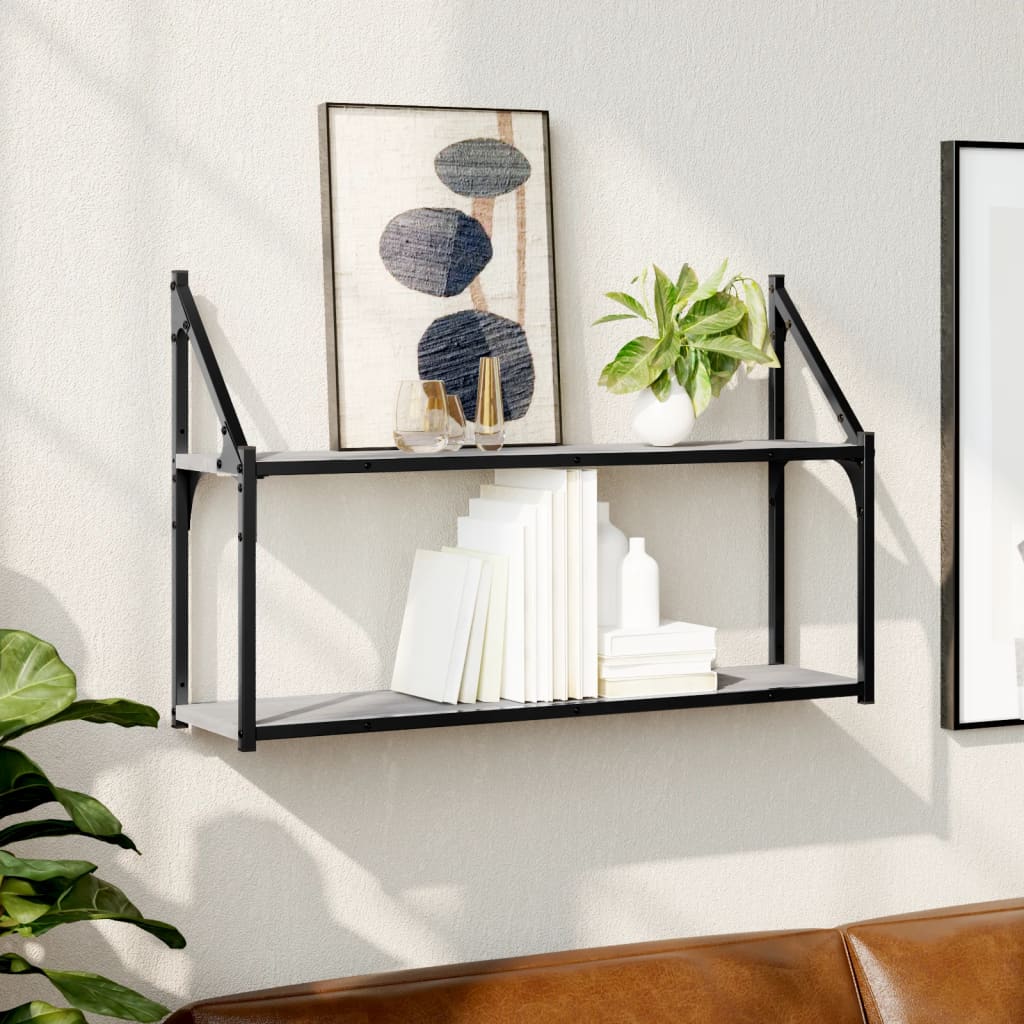 Estantería de pared Sonoma gris de 2 niveles, 80x21x51 cm | Leroy Merlin