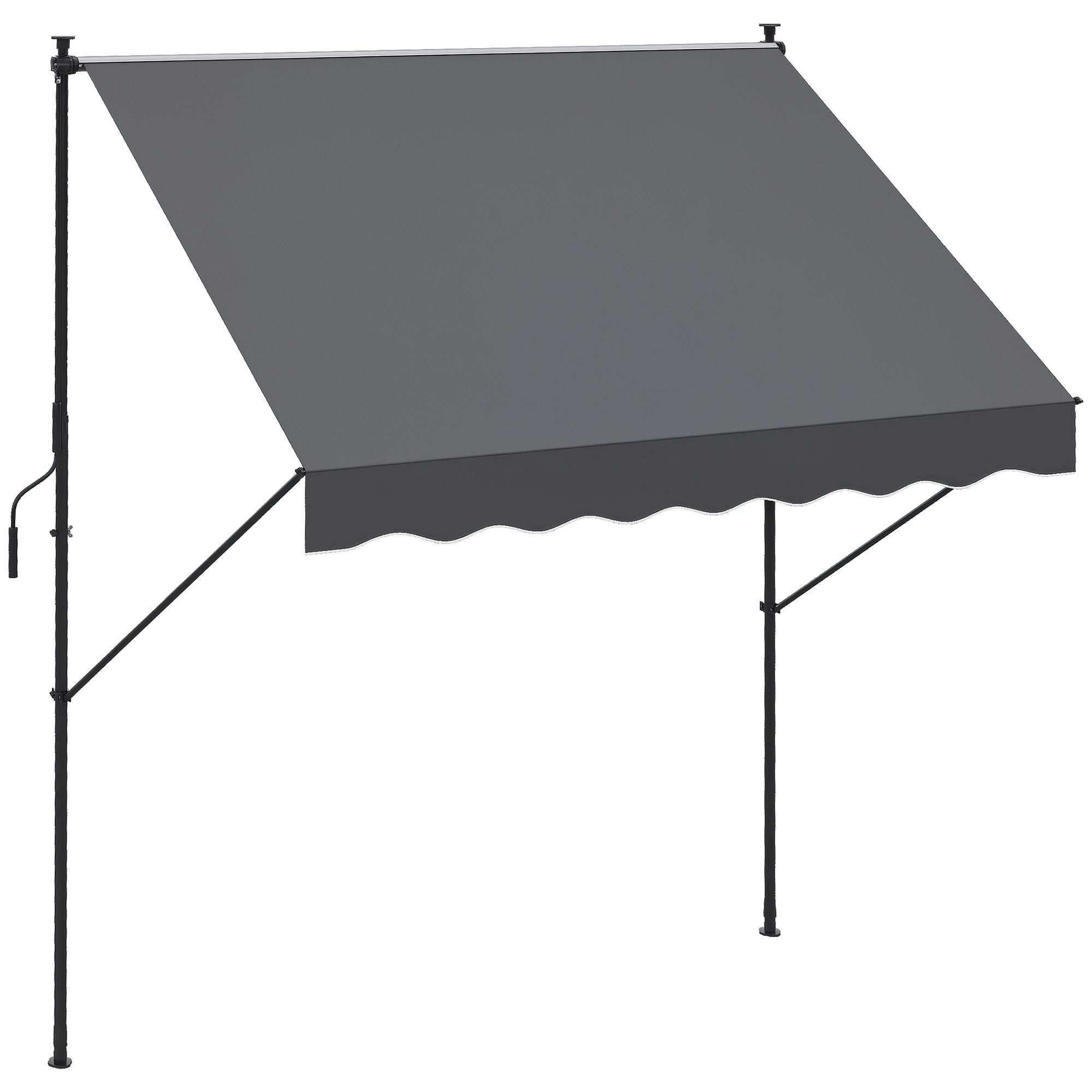 Store banne gris 200x175x210-310 cm, réglable manivelle terrasse ...
