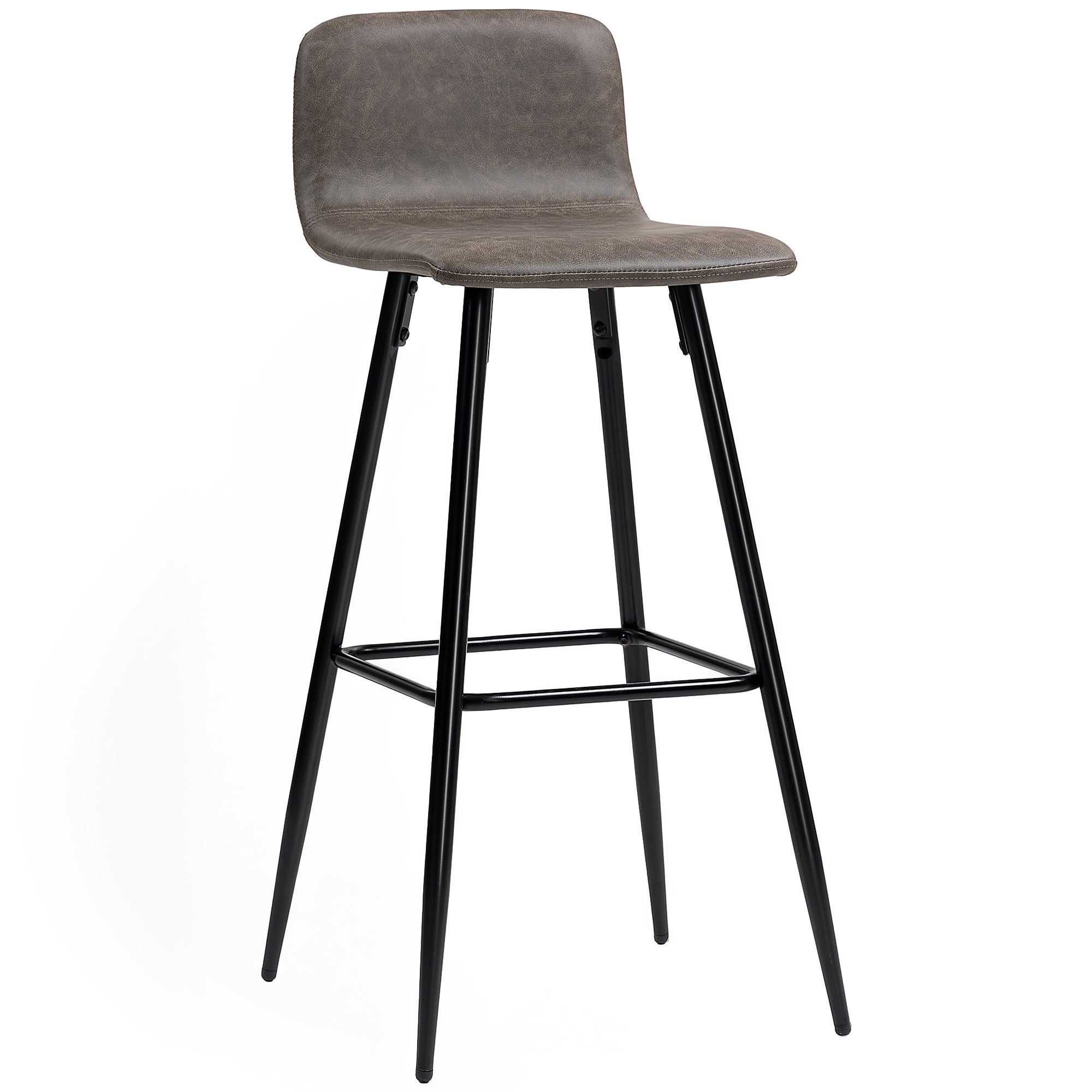 Ensemble de 2 tabourets de bar bas avec repose-pieds, revêtement en ...