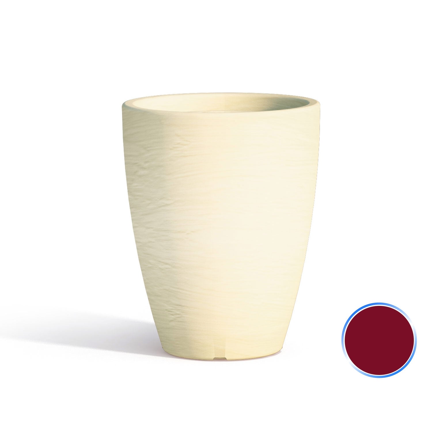 Pot de Fleurs avec Sous-Pot Aloe Rond Bordeaux H38 Ø 30Cm | Leroy Merlin