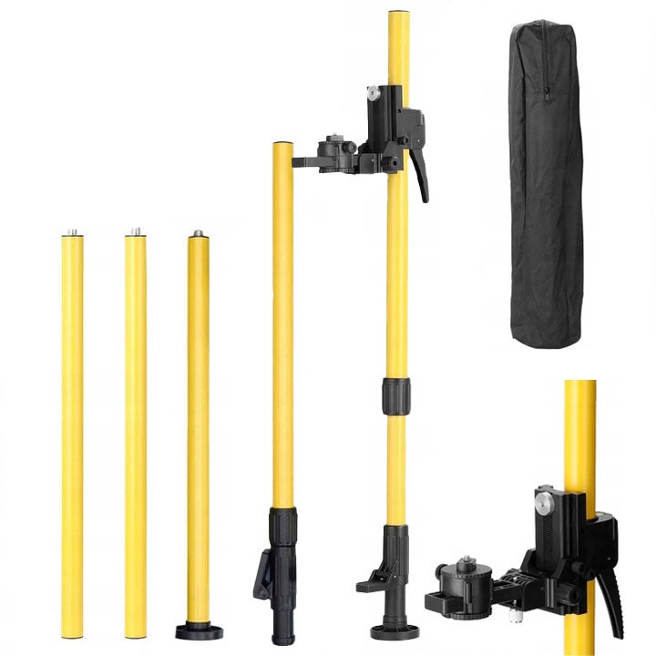 Tyczka de Support Télescopique 455 cm Aluminium – 4 Sections | Filetage ...