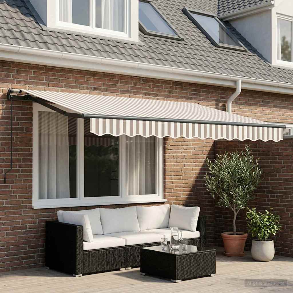 Toldo retráctil Gris claro y . 350 x 250 cm | Leroy Merlin