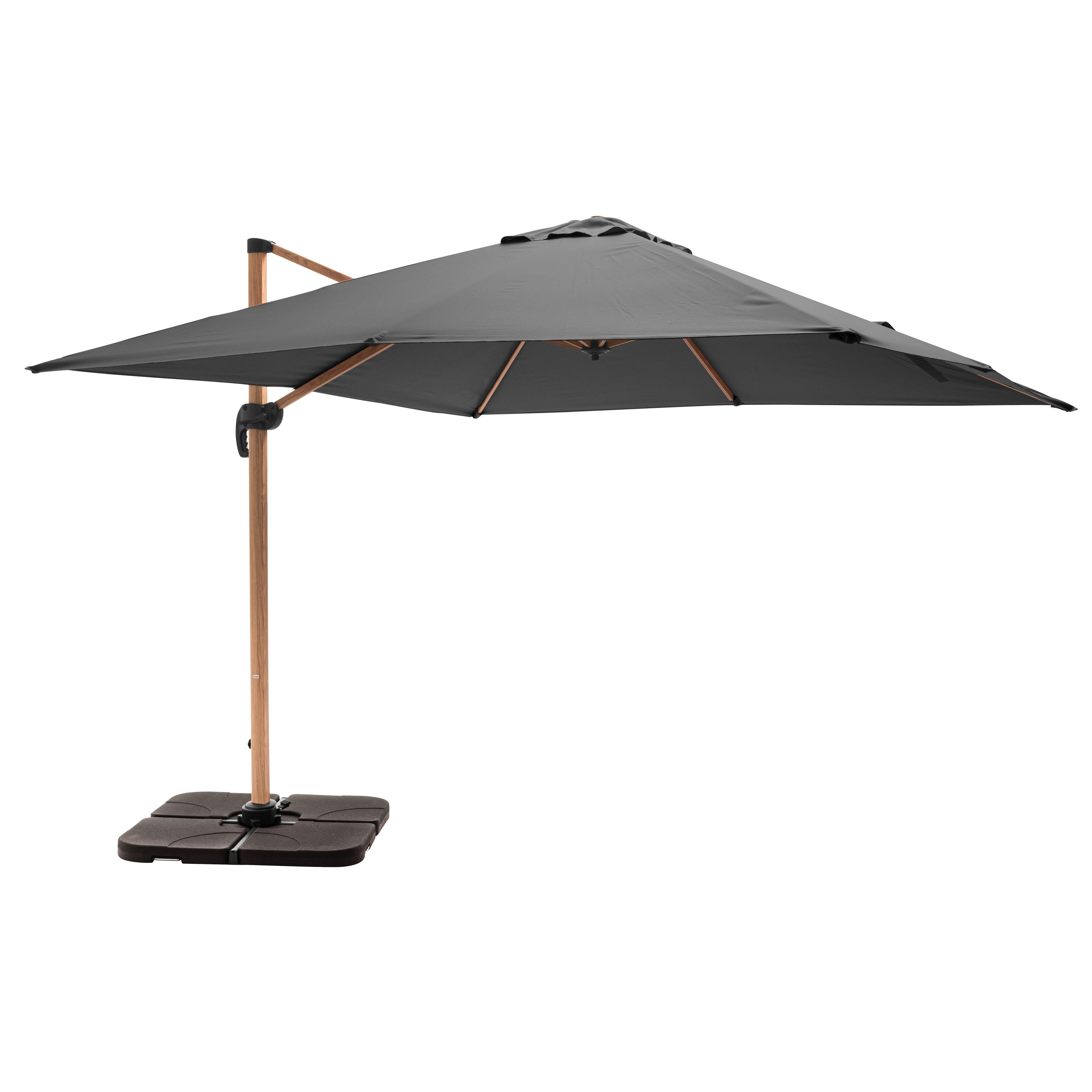 Parasol de 3x3m y 4 losas para llenar con efecto madera gris | Leroy Merlin