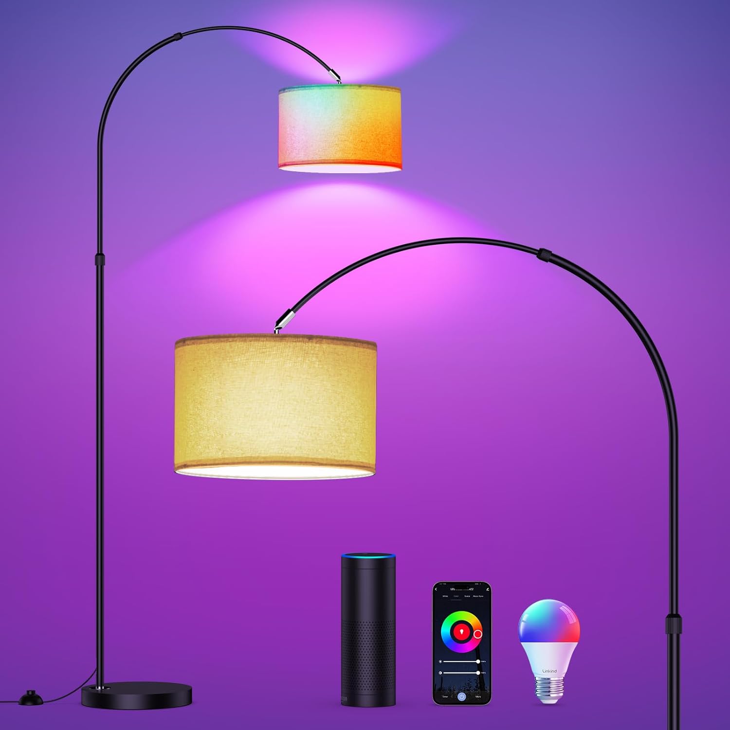 Modlicht Lampadaire Intelligent WiFi, Compatible Alexa & Google Home ...