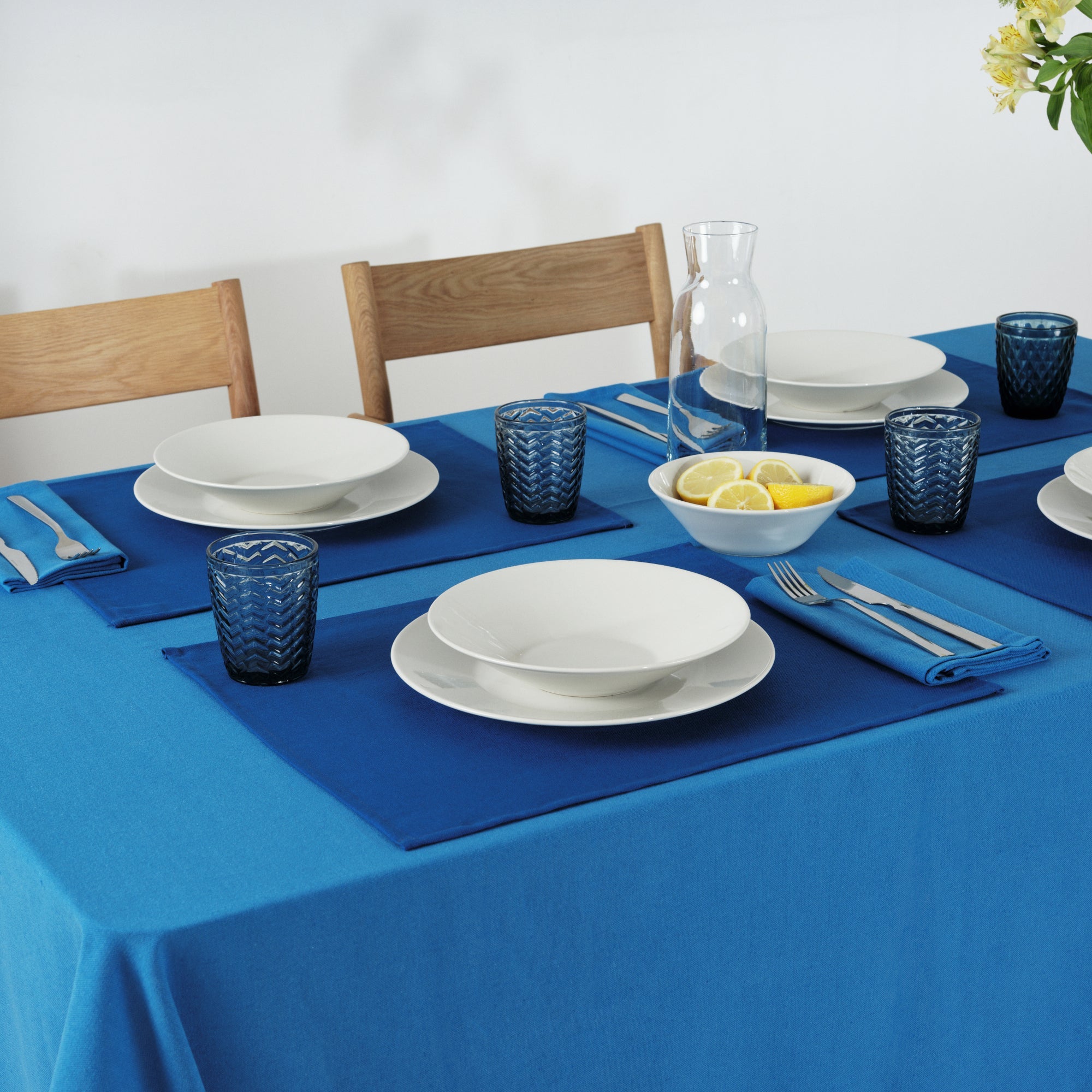 Lot de 2 sets de table unis 100 % lin Azul Cobalto 35x50 cm | Leroy Merlin