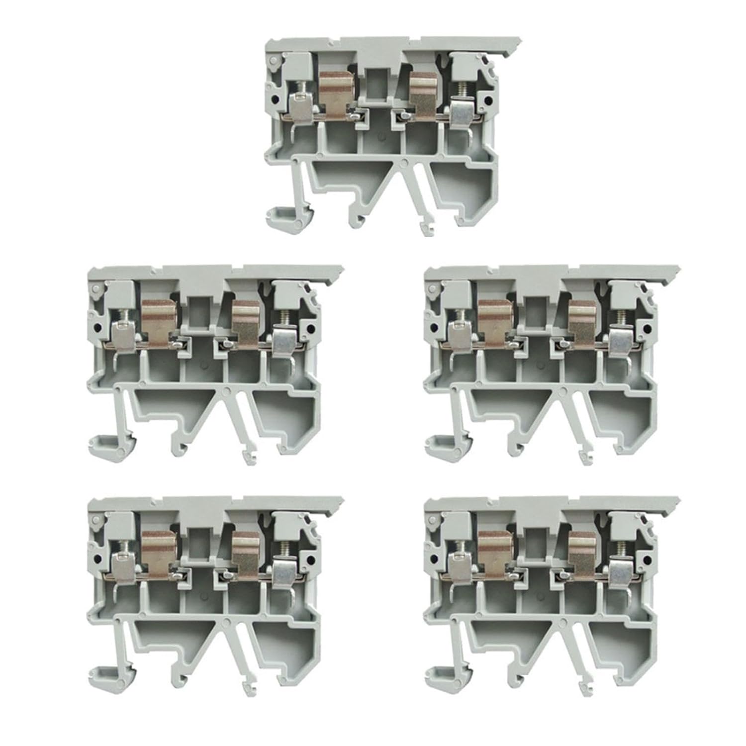 Lot de 5 borniers pour montage sur rail DIN - Porte-fusible ...
