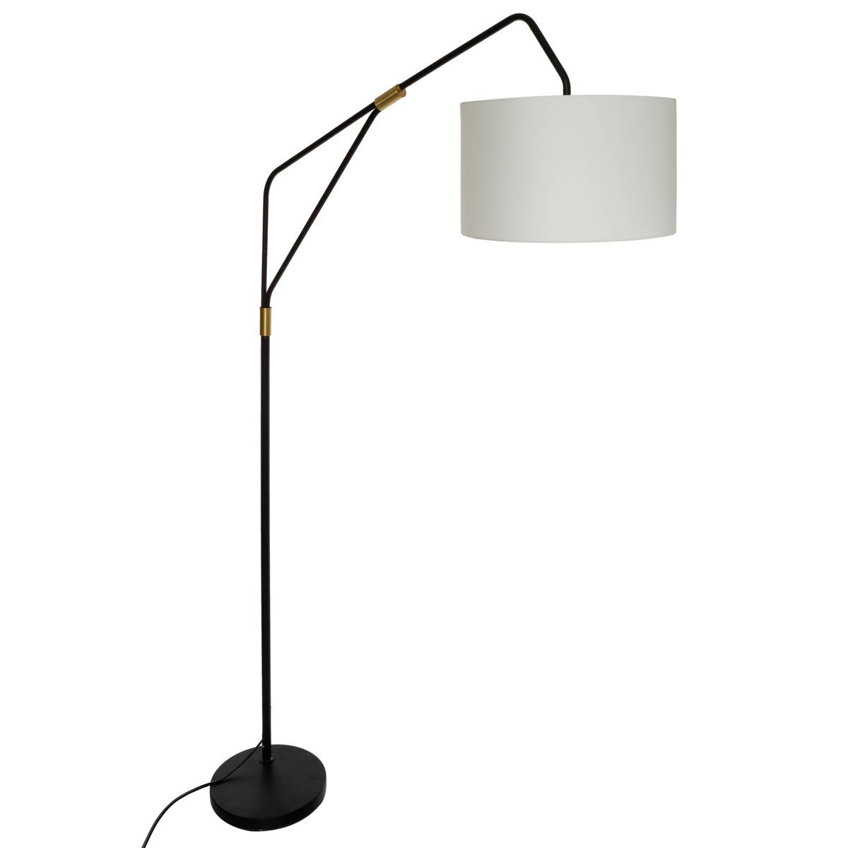 Lampadaire arc "Luce" noir & doré - métal H181 cm - Atmosphera créateur d'intérieur | Leroy Merlin