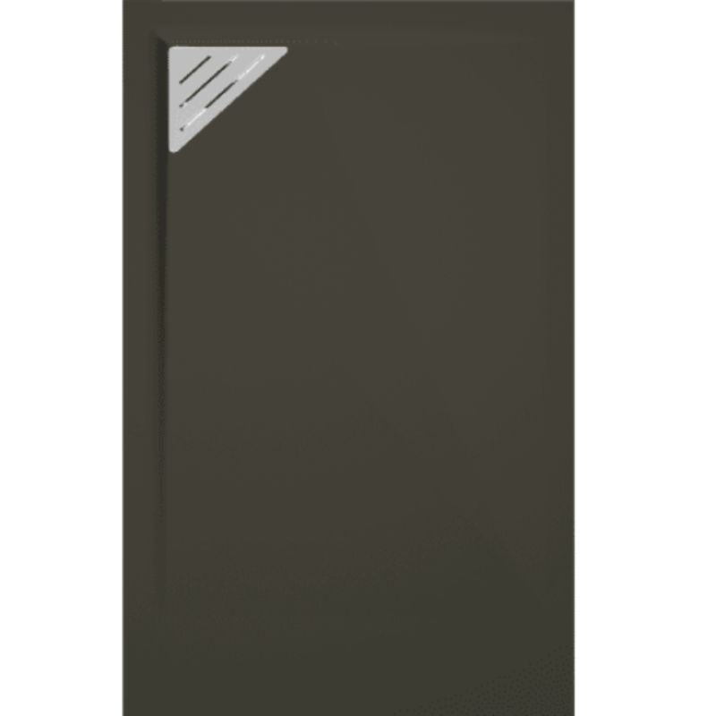 Plato de ducha resina TRINITY NEGRO 90x100 cm Rejilla Izquierda | Leroy ...